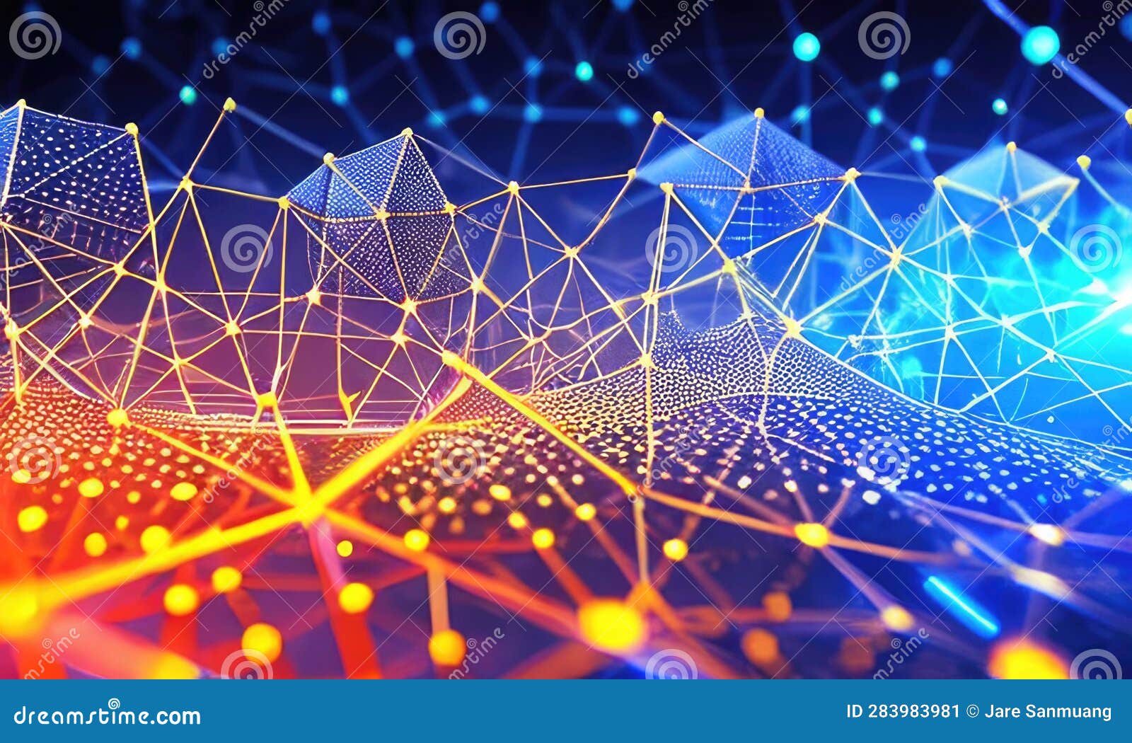 Future Technology Lines with Dots Network Mesh Background,Generative AI ...