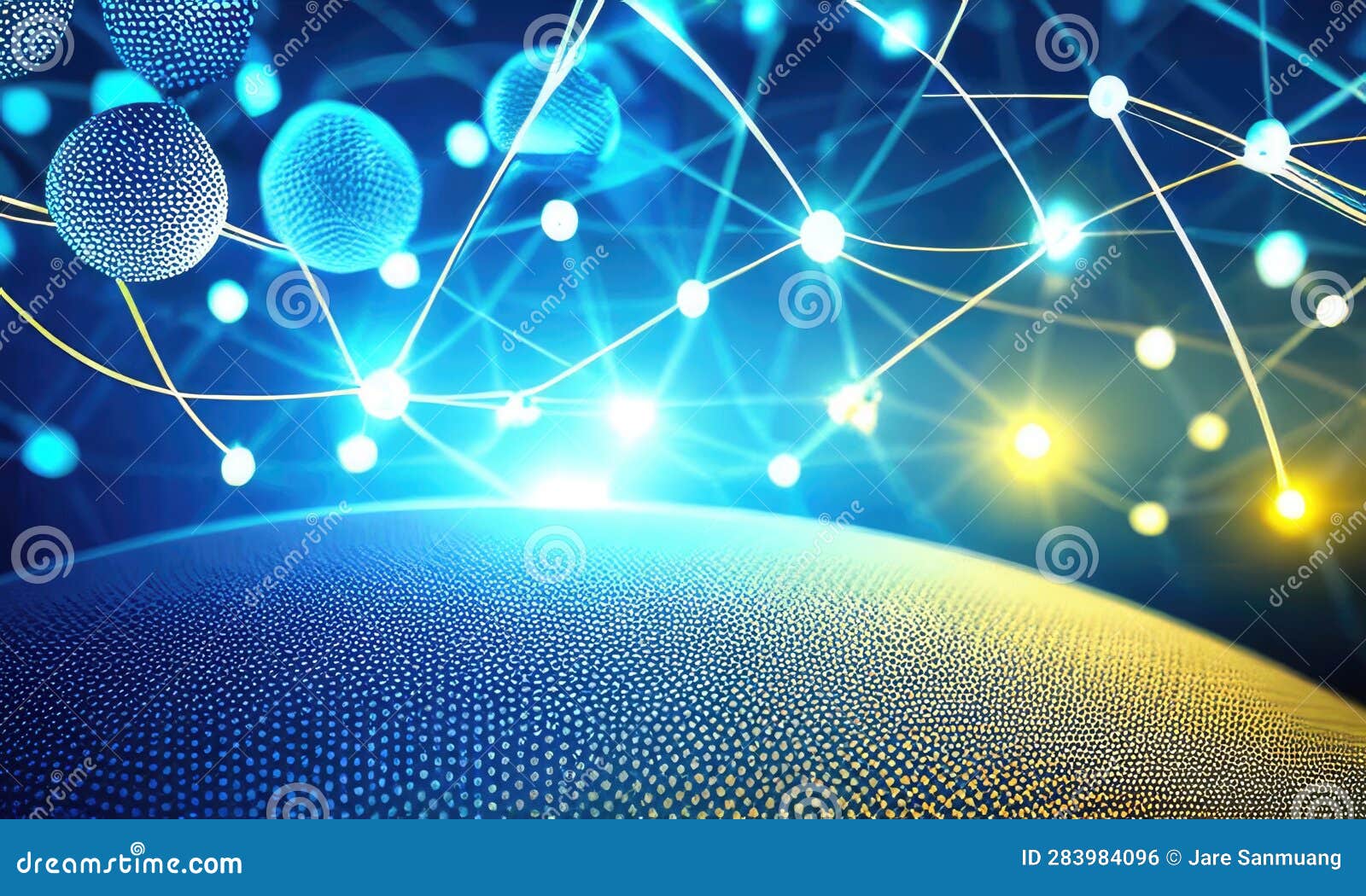 Future Technology Lines with Dots Network Mesh Background,Generative AI ...