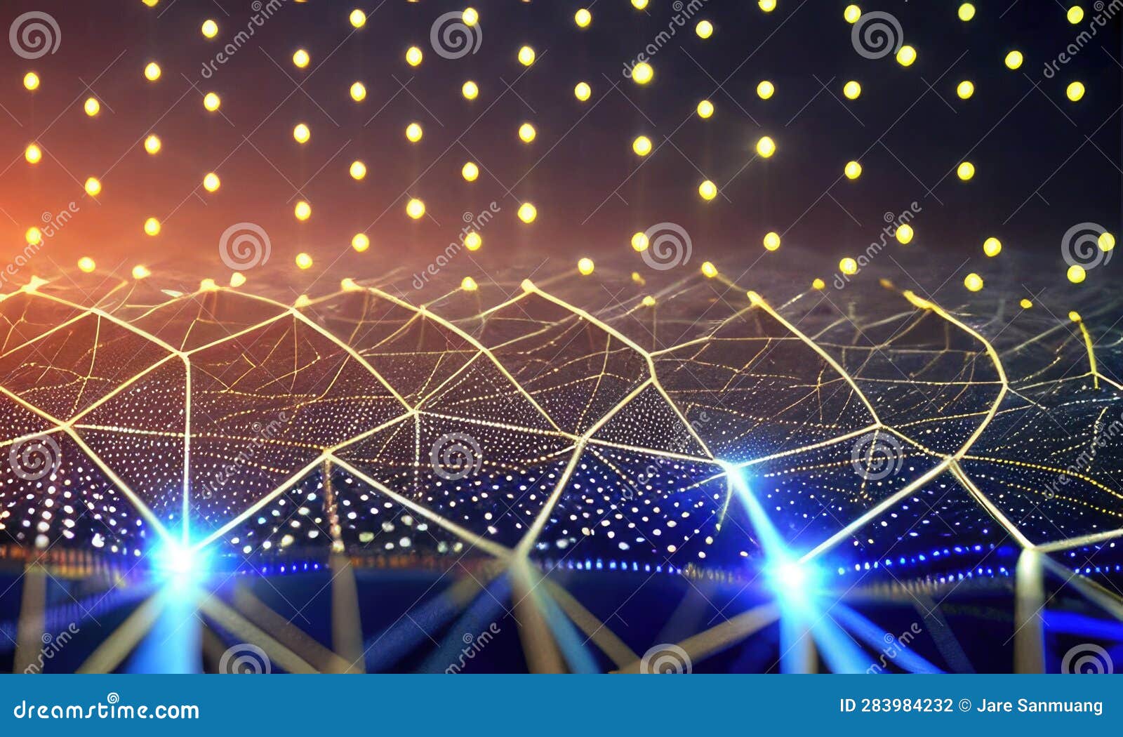 Future Technology Lines with Dots Network Mesh Background,Generative AI ...