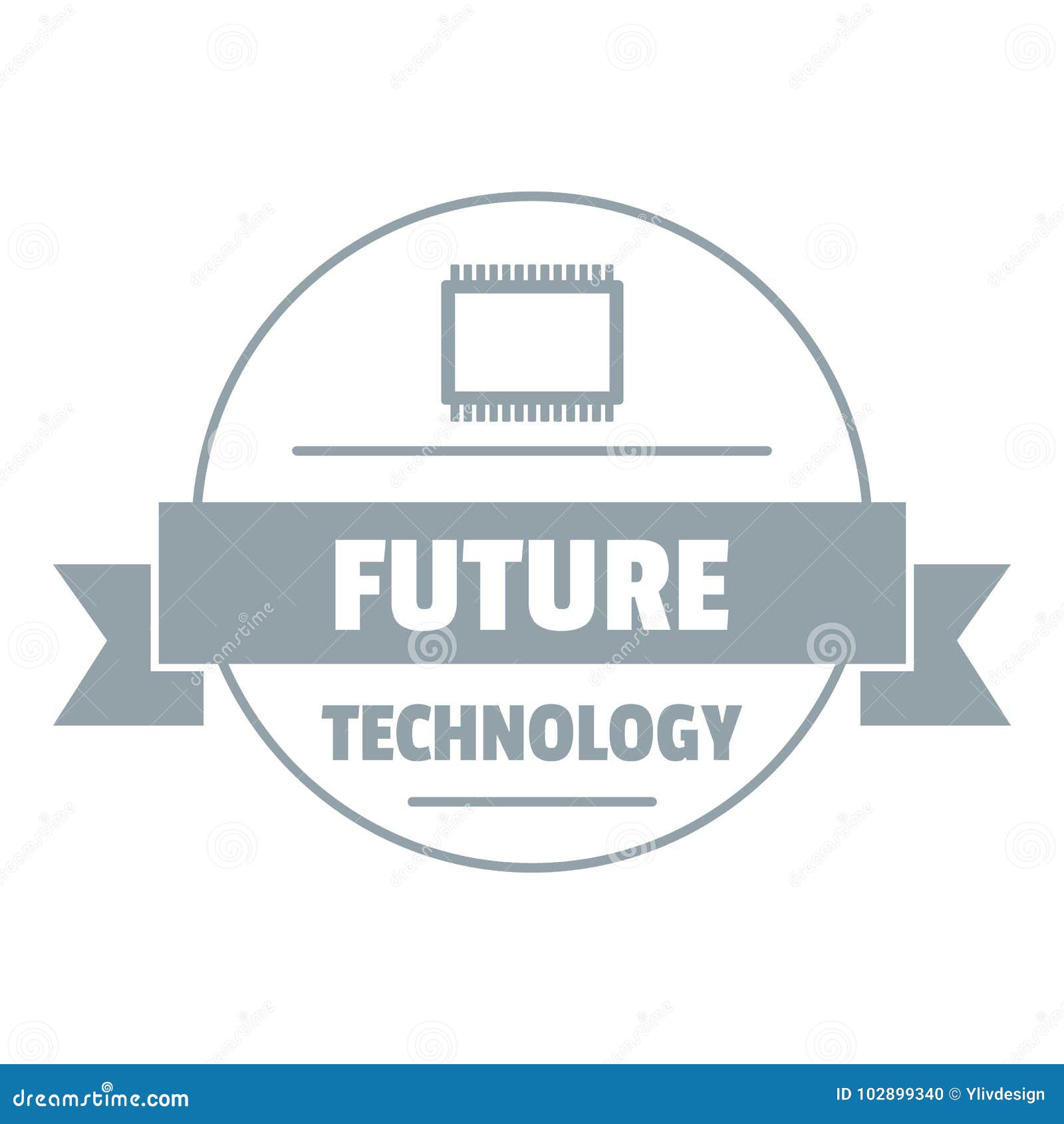 Future Technology Logo, Simple Gray Style Stock Vector - Illustration ...