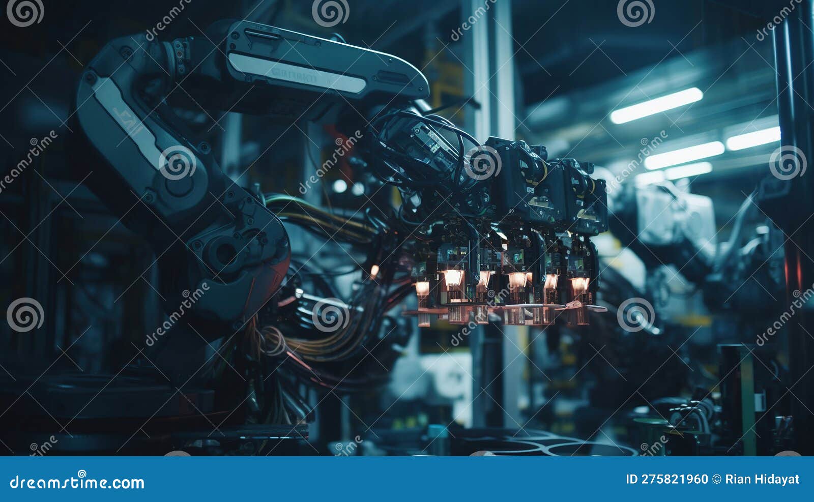 Mechanized Industry Robot And Robotic Arms For Assembly In Factory ...