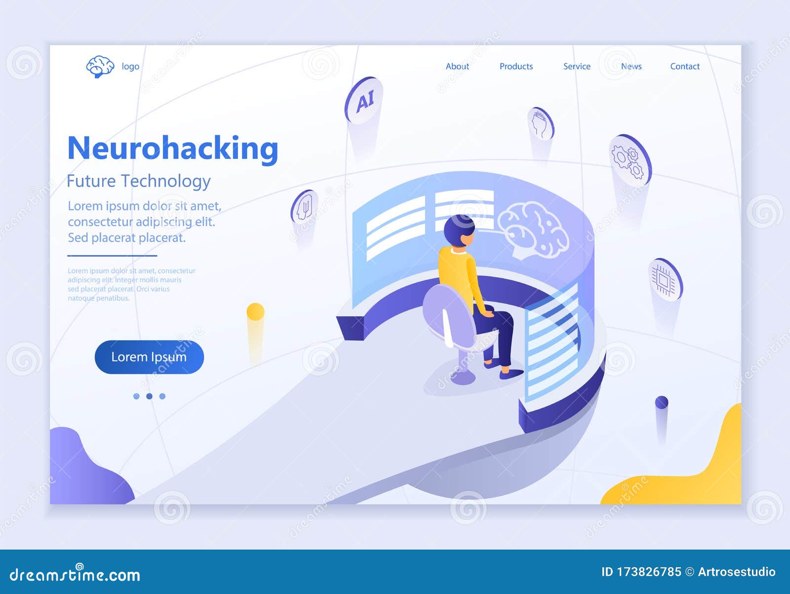 Future Technology - Neurohacking, 3d Isometric Vector Illustration ...