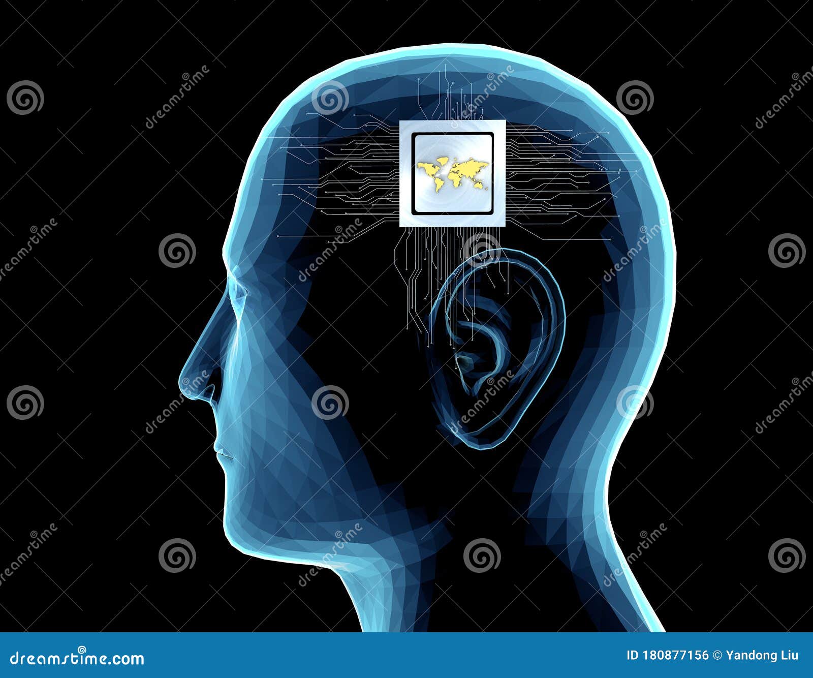 Future Technology Portraits and World Maps, Holograms, Artificial ...