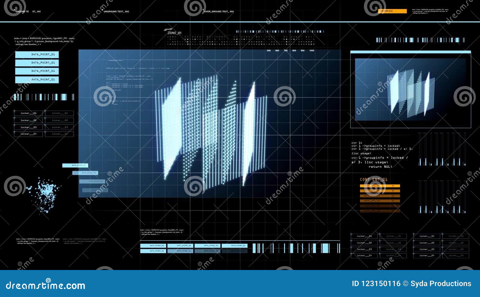 Virtual Screen with Cube 3d Rendering Over Black Stock Footage - Video ...