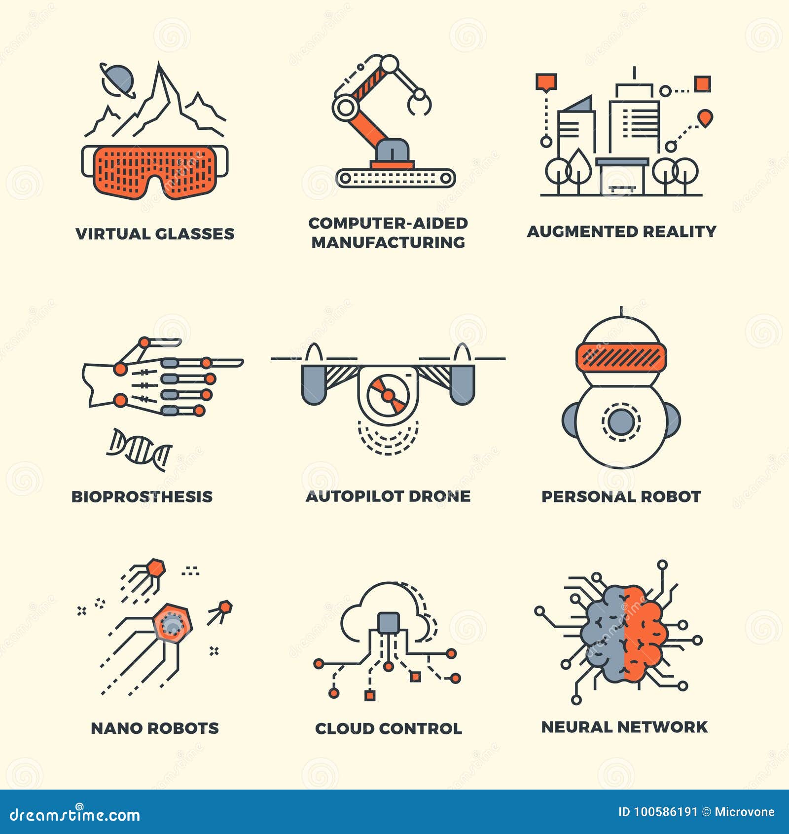 Computer Manufacturing Line Icons Collection. Assembly, Compnts ...