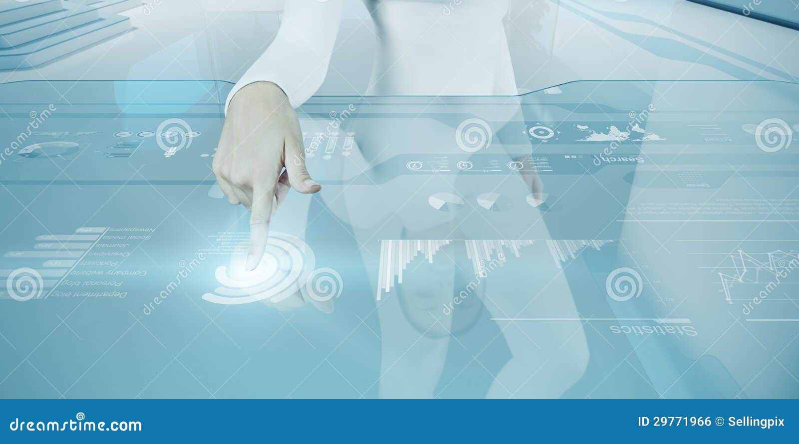 Future Technology Touchscreen Interface. Stock Photo - Image of network ...