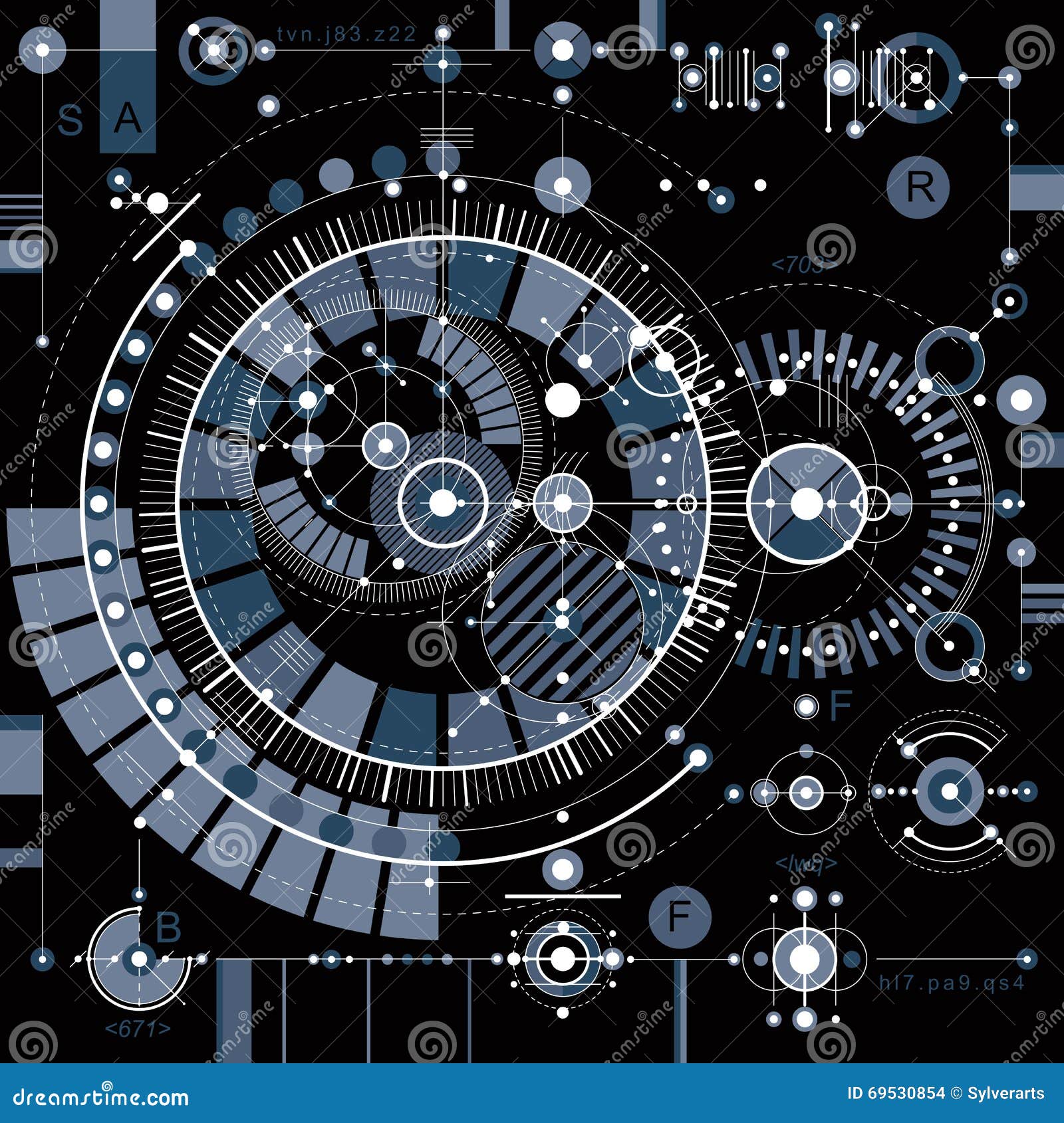 Future Technology Vector Drawing, Industrial Wallpaper. Graphic Stock ...