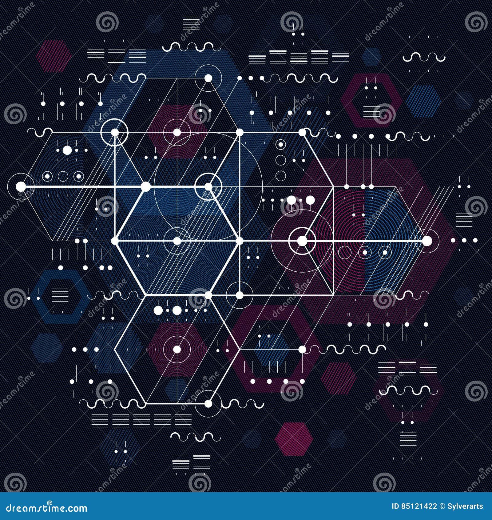 Future Technology Vector Drawing, Industrial Wallpaper. Graphic Stock ...
