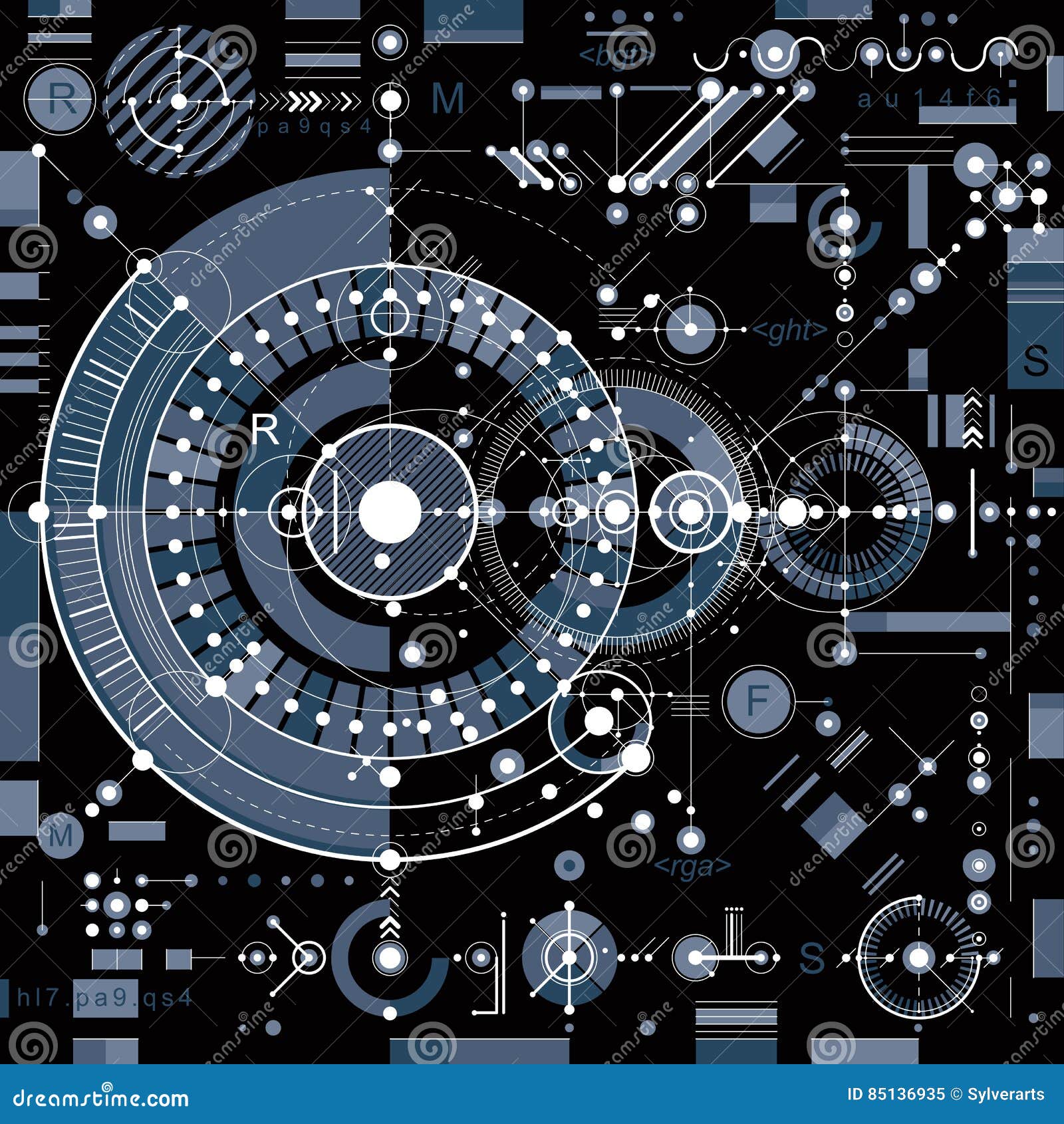 Future Technology Vector Drawing, Industrial Wallpaper. Graphic Stock ...