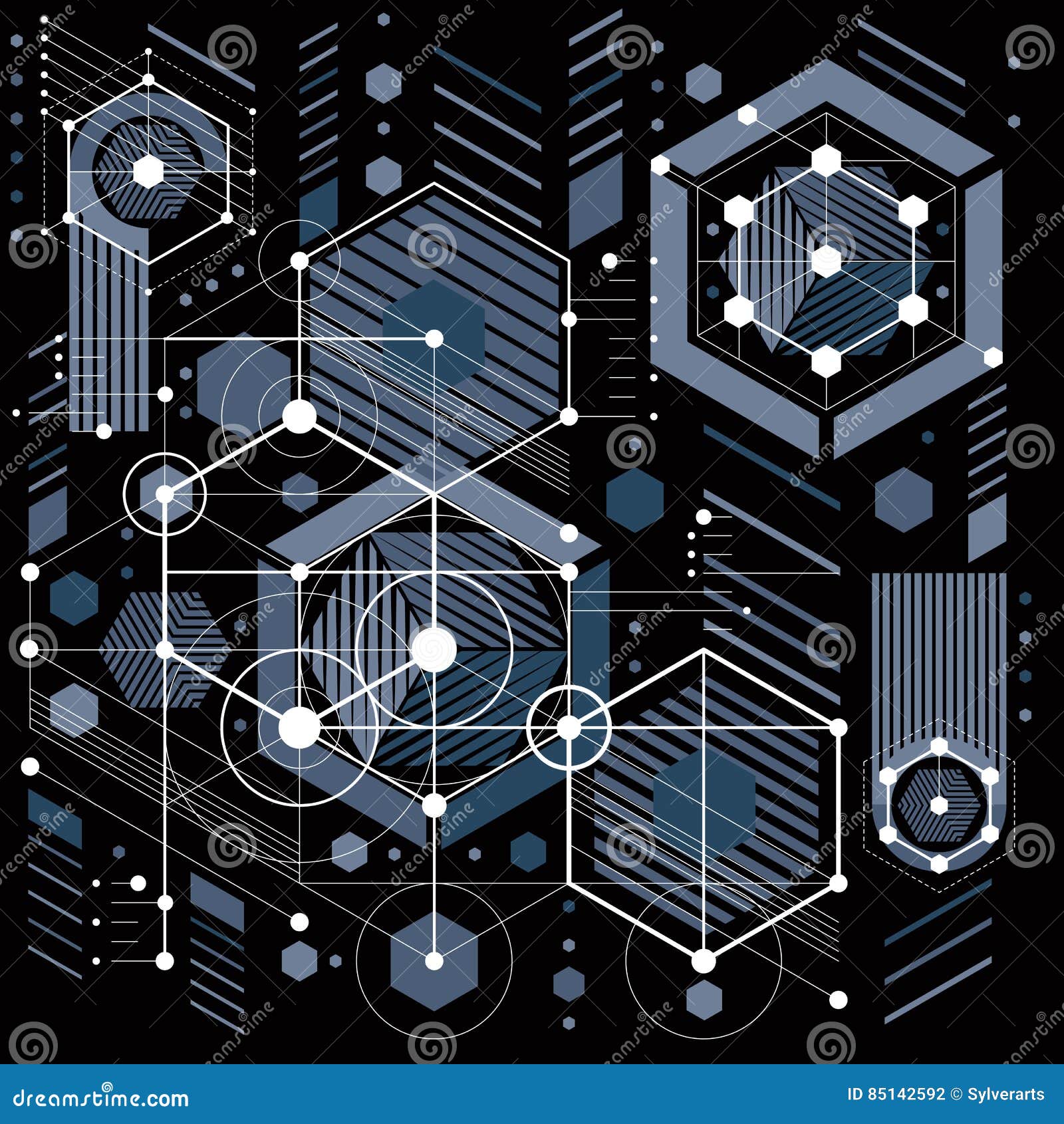 Future Technology Vector Drawing, Industrial Wallpaper. Graphic Stock ...