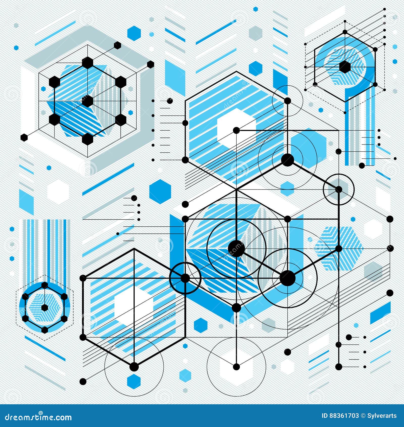 Future Technology Vector Drawing, Industrial Wallpaper. Graphic Stock ...