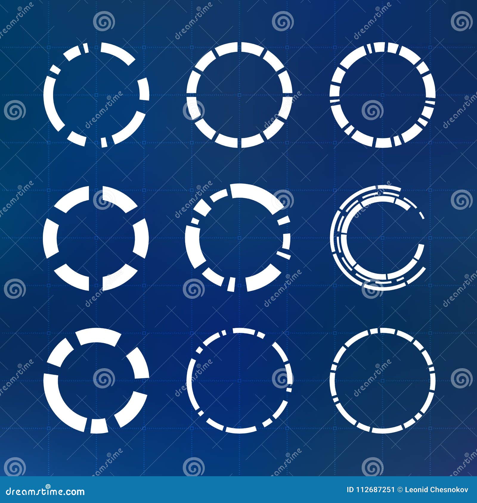 Futuristic User Interface Circle Elements Set Stock Vector ...