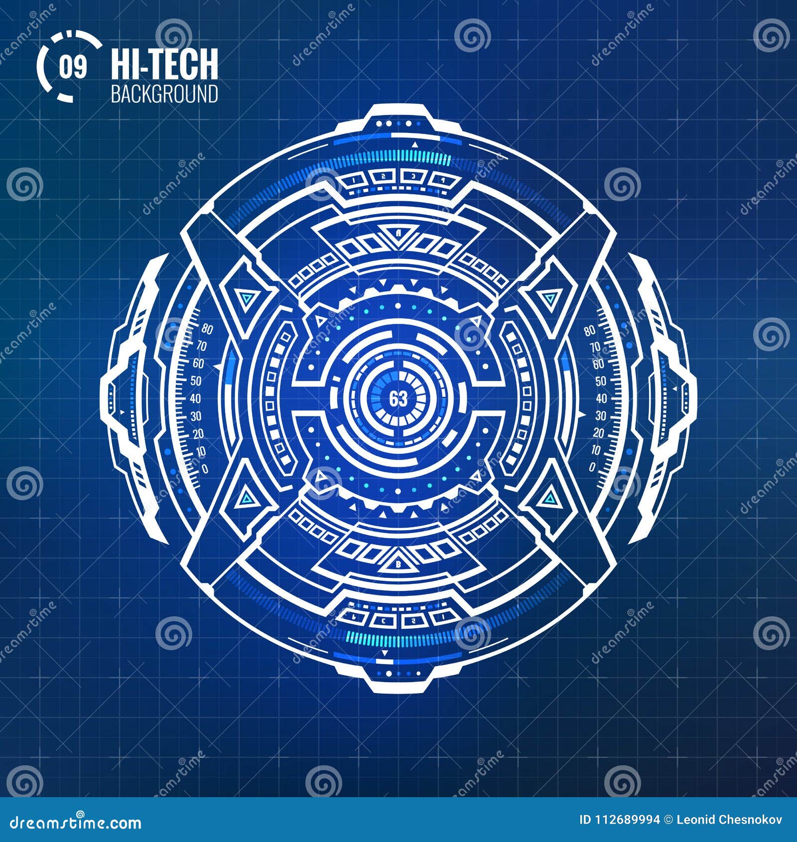 Futuristic User Interface Circle Elements Set Stock Vector ...
