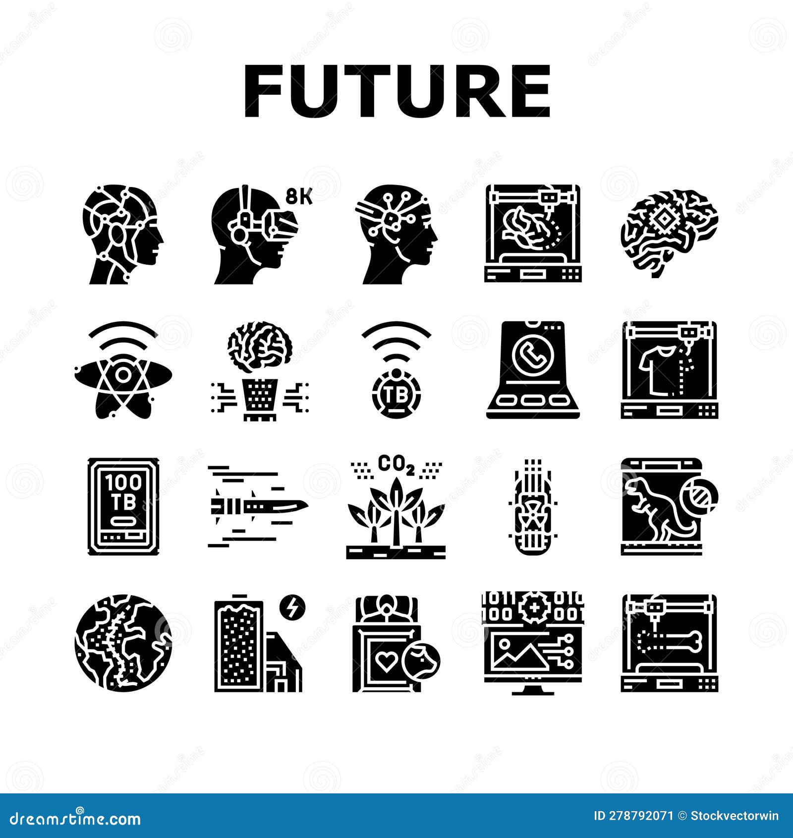 Future Techology Digita Modern Icons Set Vector Stock Vector ...