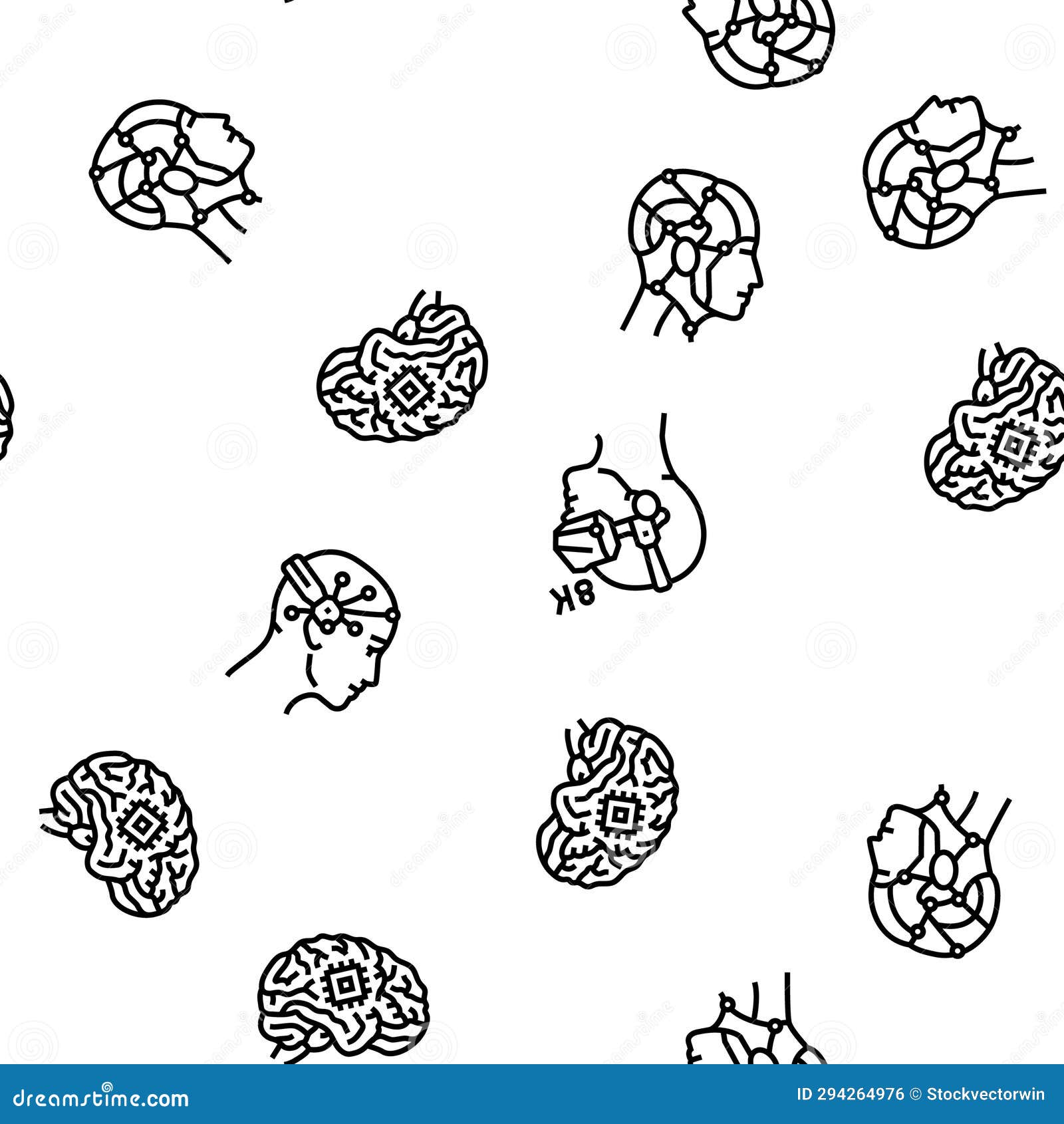 Future Techology Digita Modern Vector Seamless Pattern Stock ...