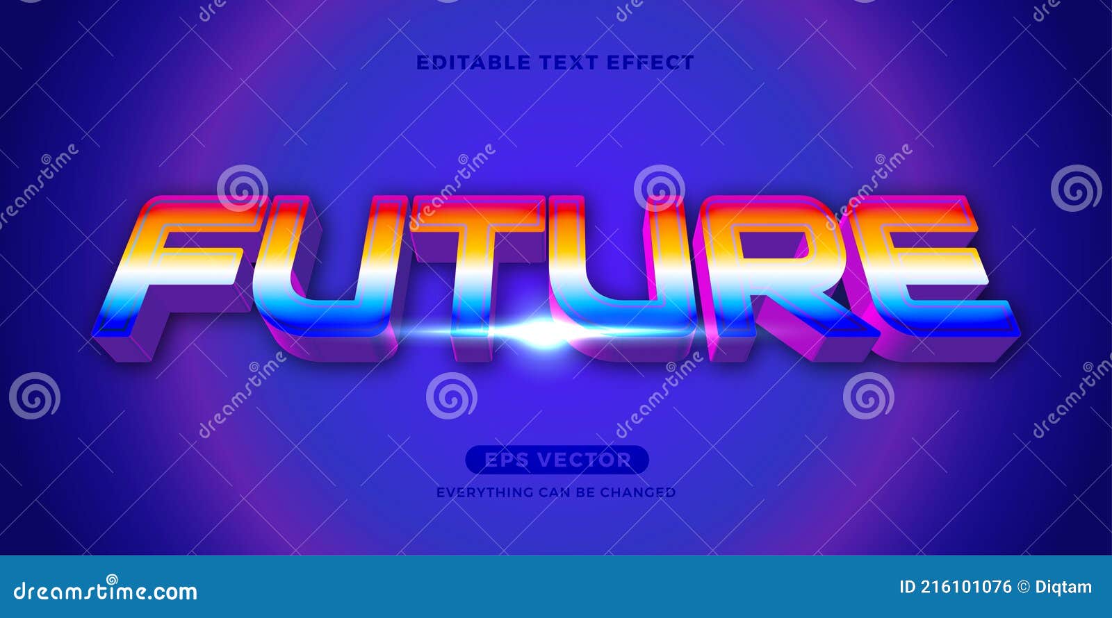 Future text effect stock vector. Illustration of light - 216101076