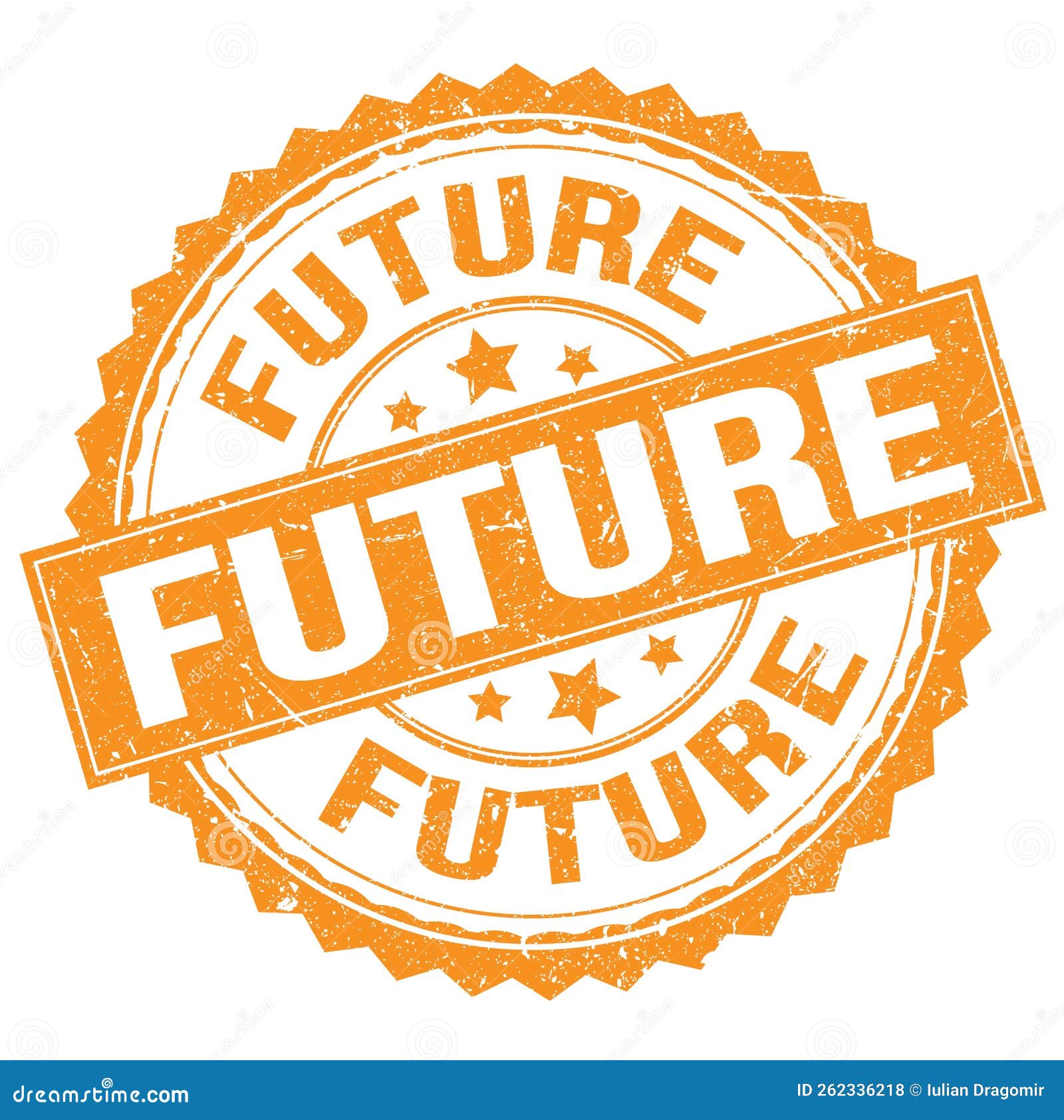 FUTURE Text on Orange Round Stamp Sign Stock Illustration ...