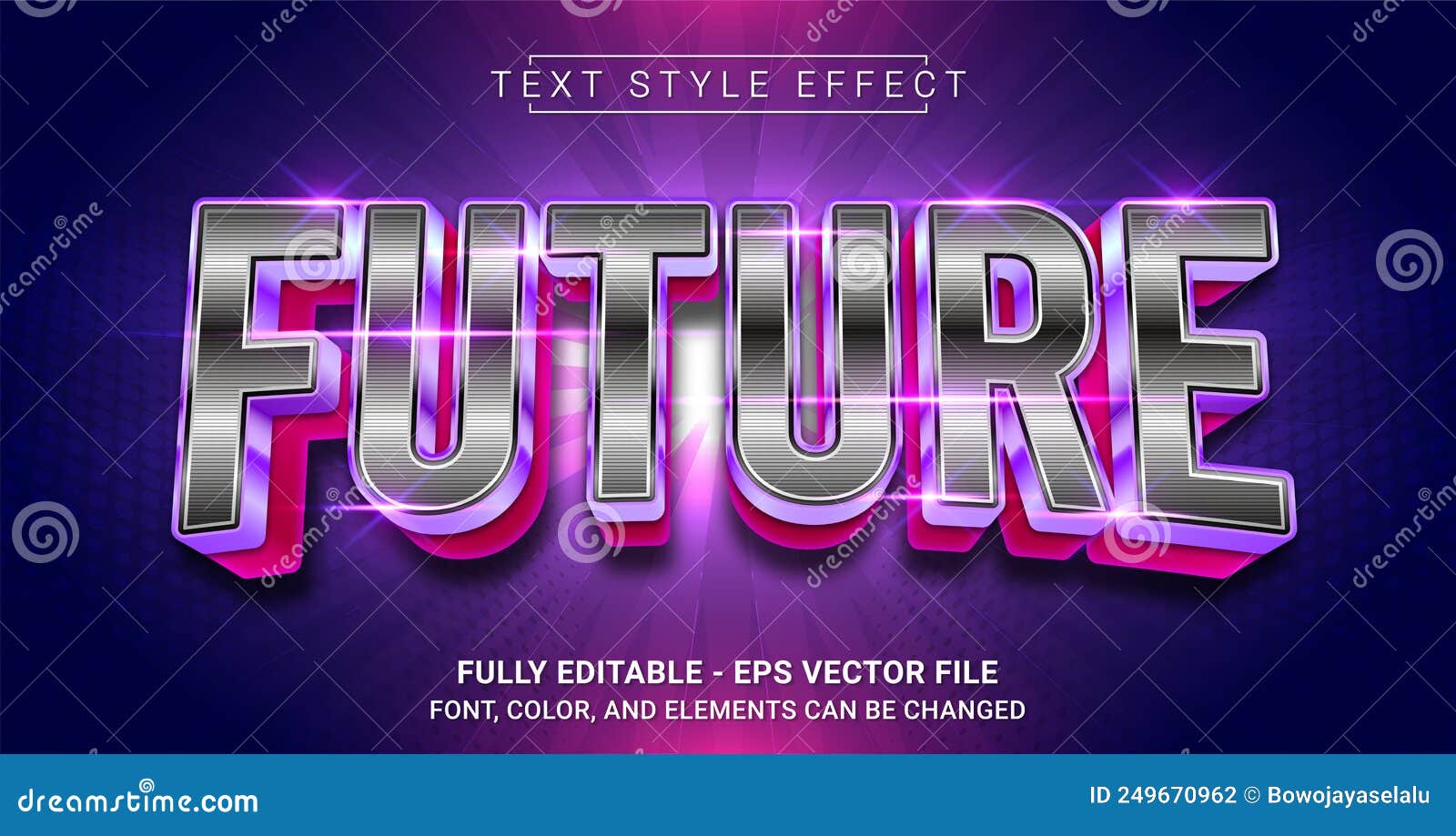 Future Text Style Effect. Editable Graphic Text Template Stock Vector ...