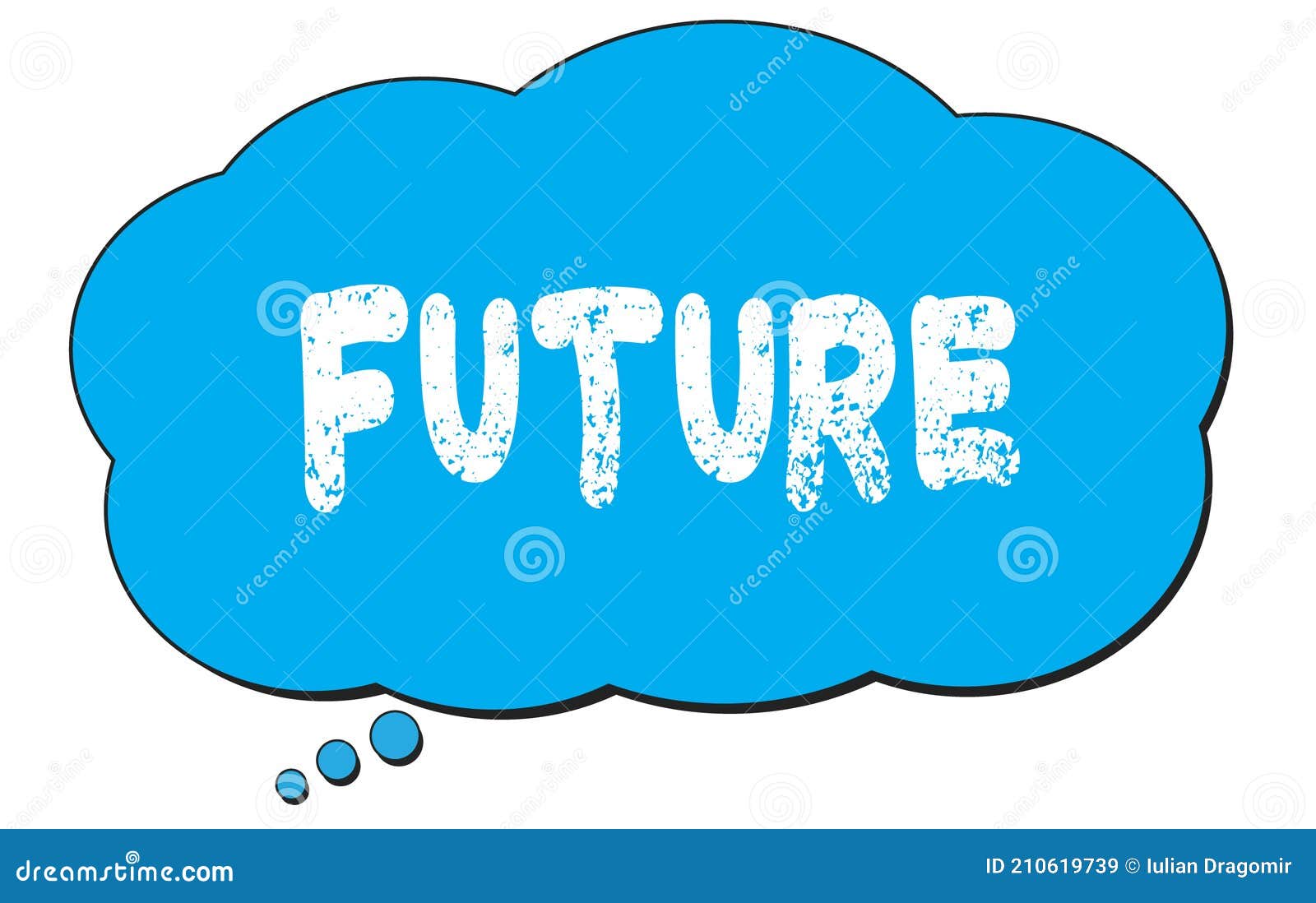 FUTURE Text Written on a Blue Thought Bubble Stock Illustration ...