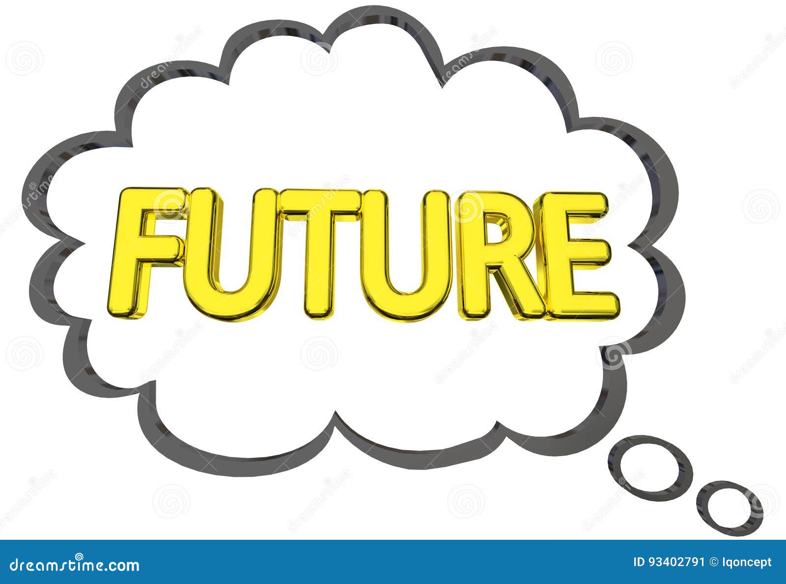 Future Thinking about Tomorrow Thought Cloud Stock Illustration ...