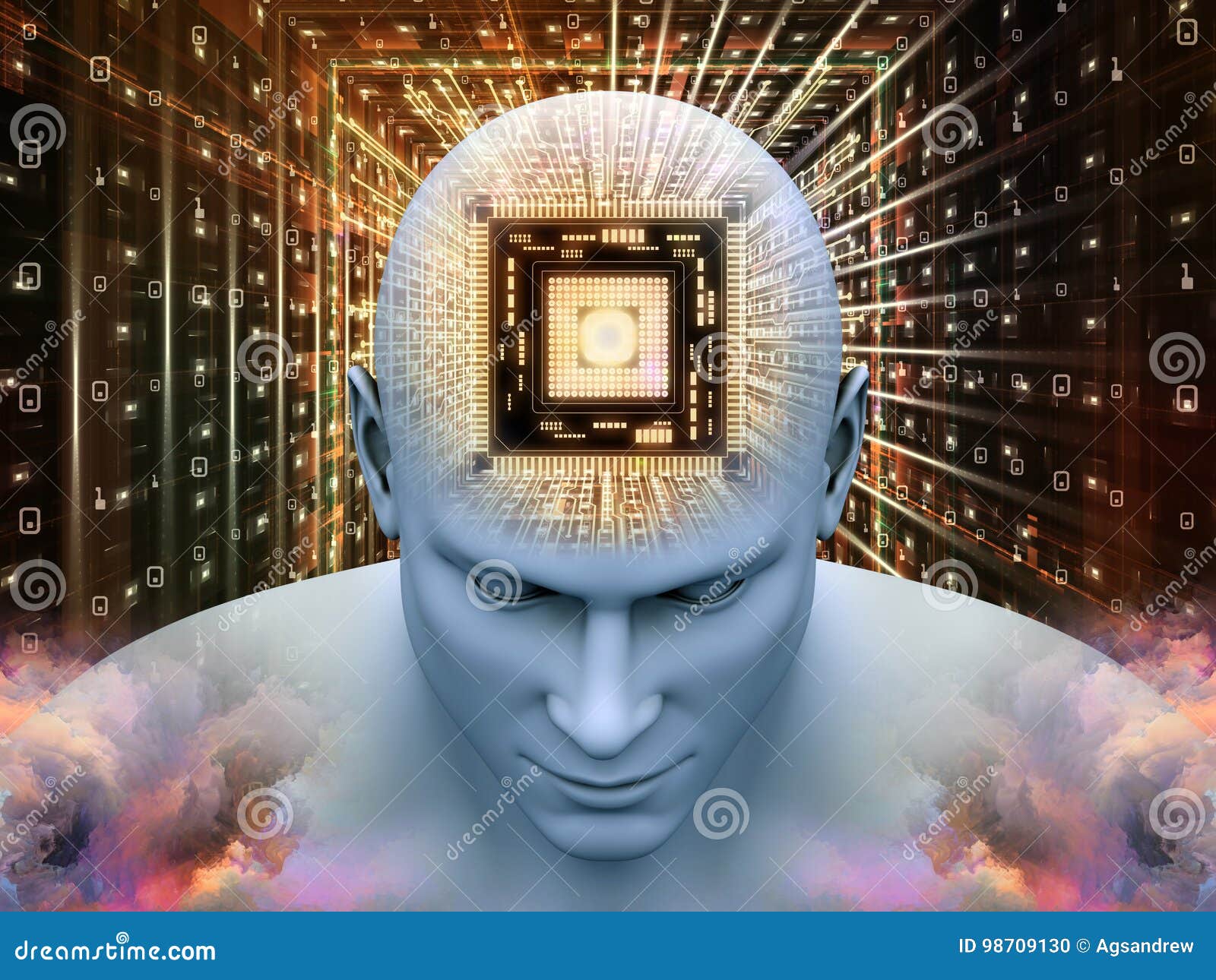 Future of Thought stock illustration. Illustration of computer - 98709130