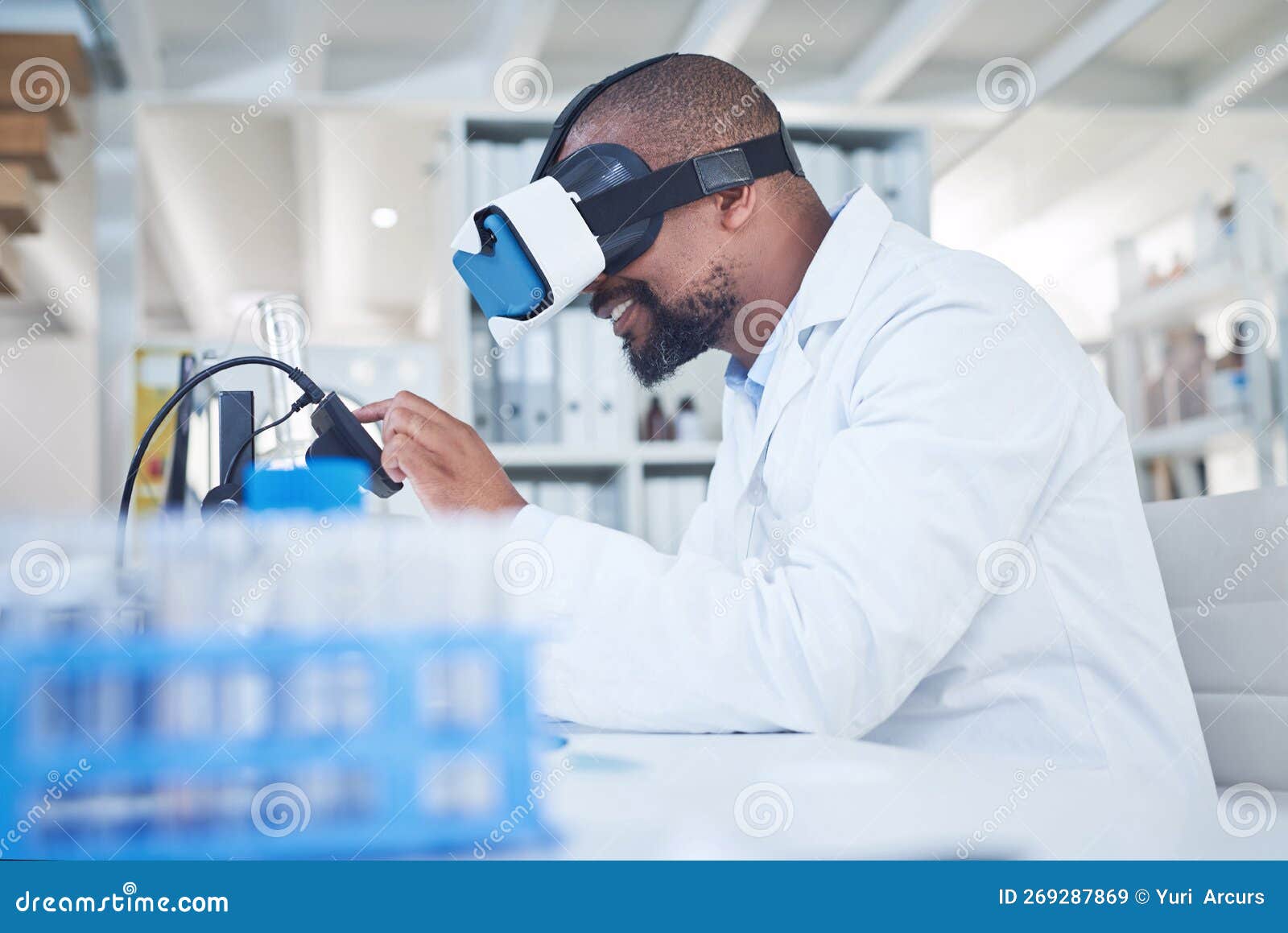 The Future Turns Science Fiction into Fact. a Scientist Using a Virtual ...