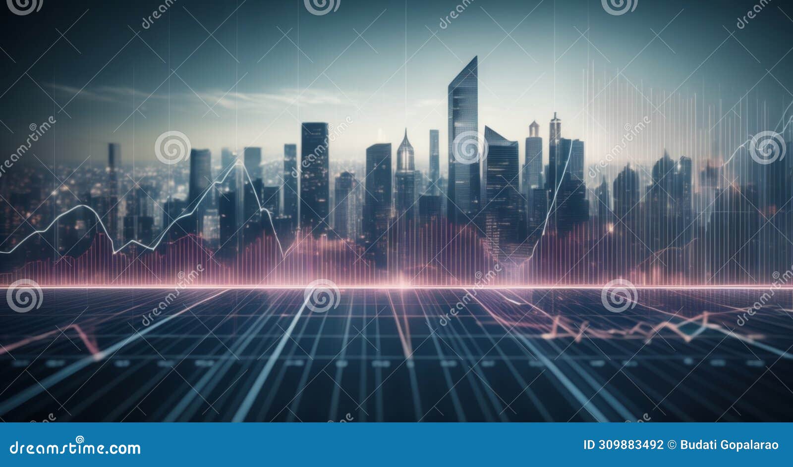 The Future of Urban Tech - Cityscape Meets Data Analysis Stock ...