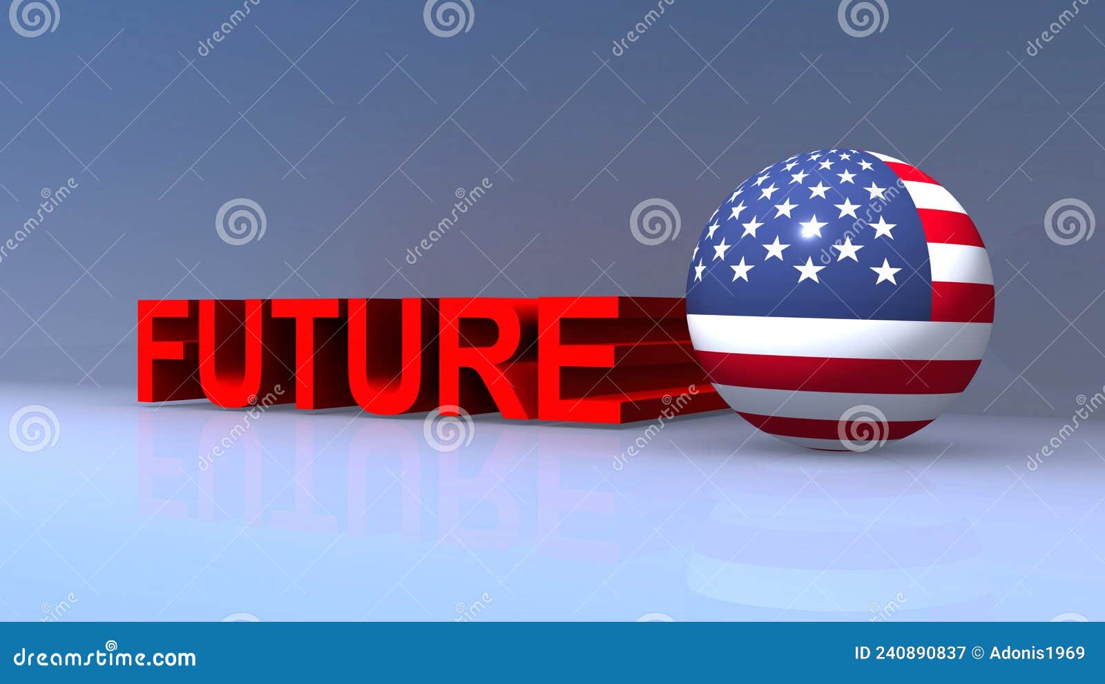 Future and Usa Flag on Blue Stock Illustration - Illustration of ...