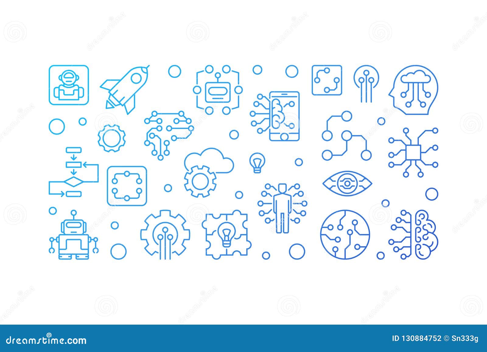 Future Vector Colored Banner In Linear Style On White Background Stock ...