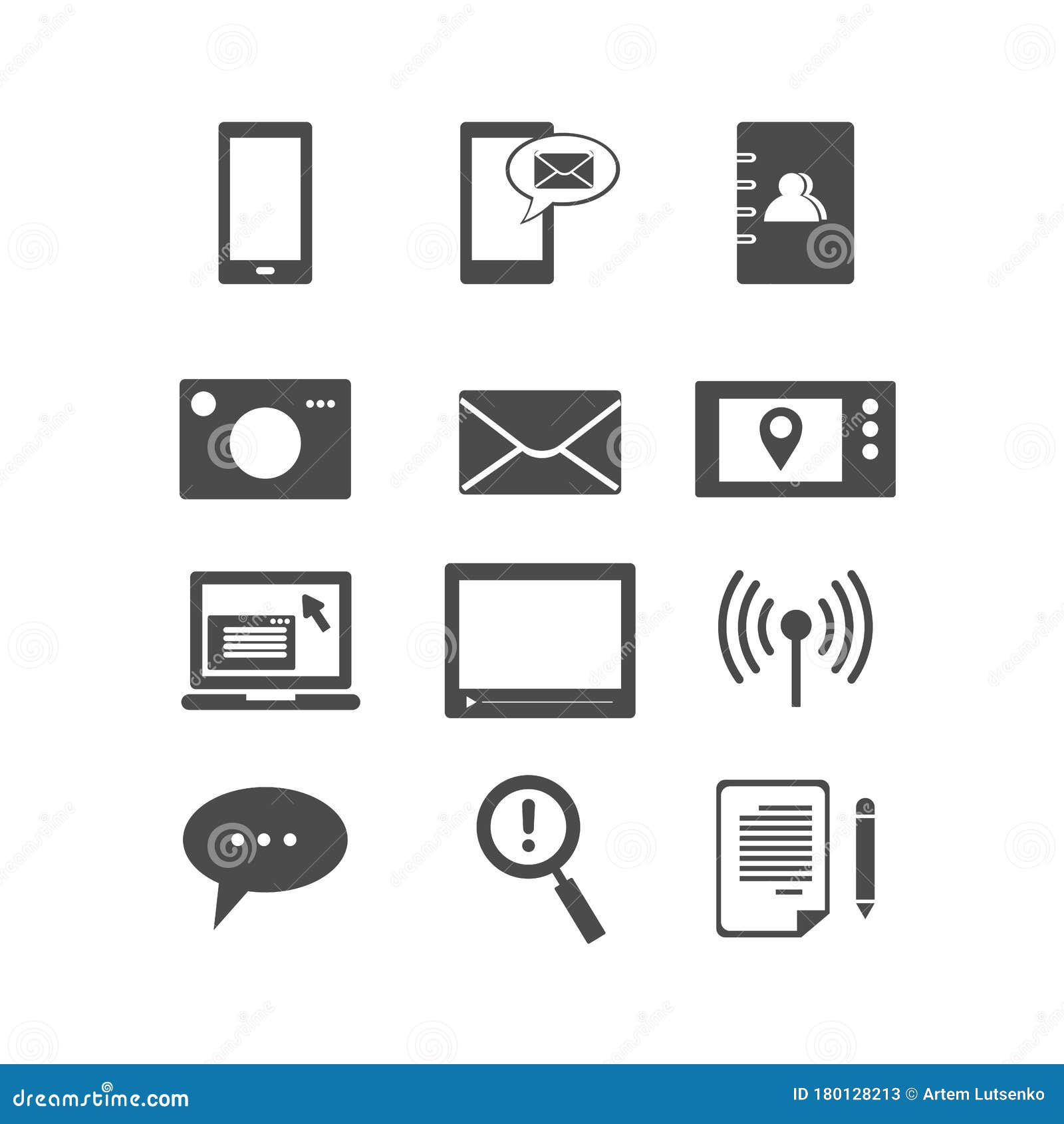 Future Vector Icons Set. the Technology. Black and White Style. Stock ...