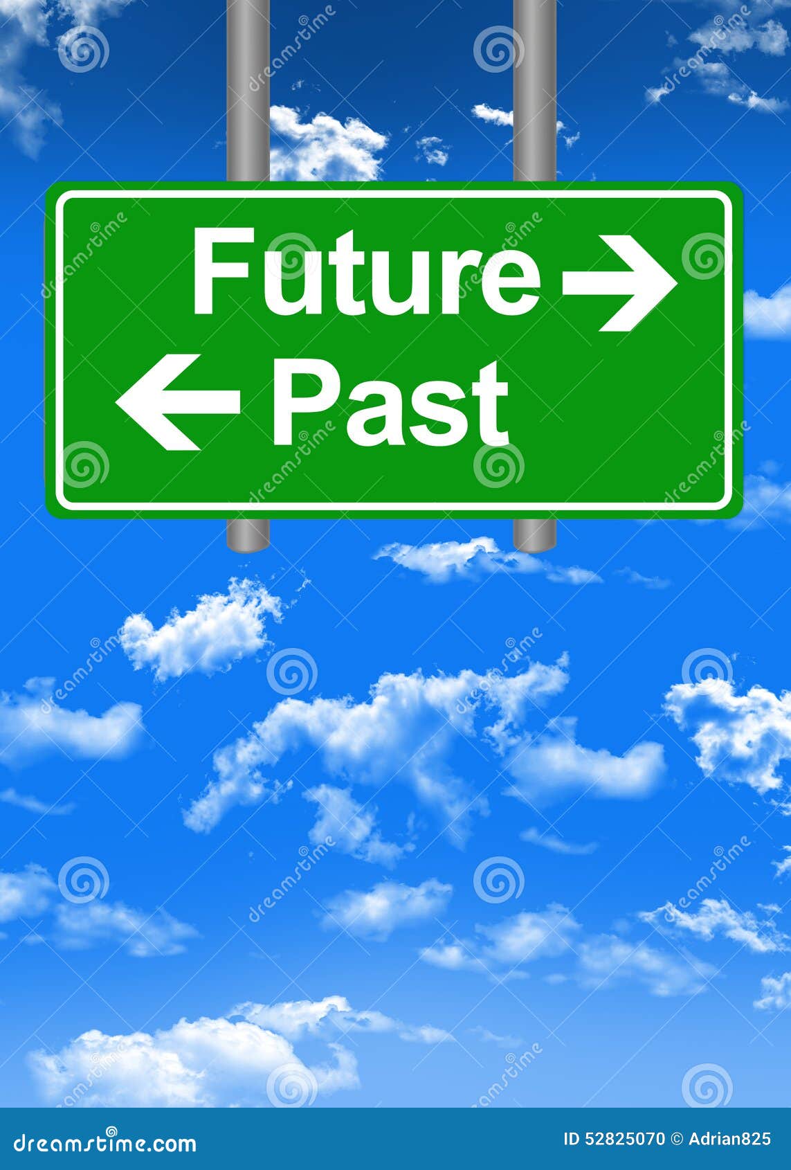Future Versus Past Road Sign Concept Stock Illustration - Illustration ...