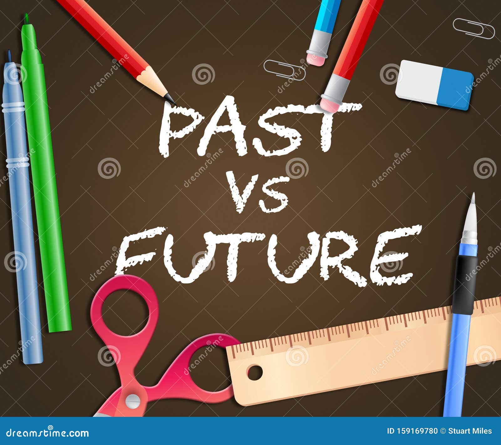 Future Versus Past Timeline Comparing History With Upcoming Events - 3d ...