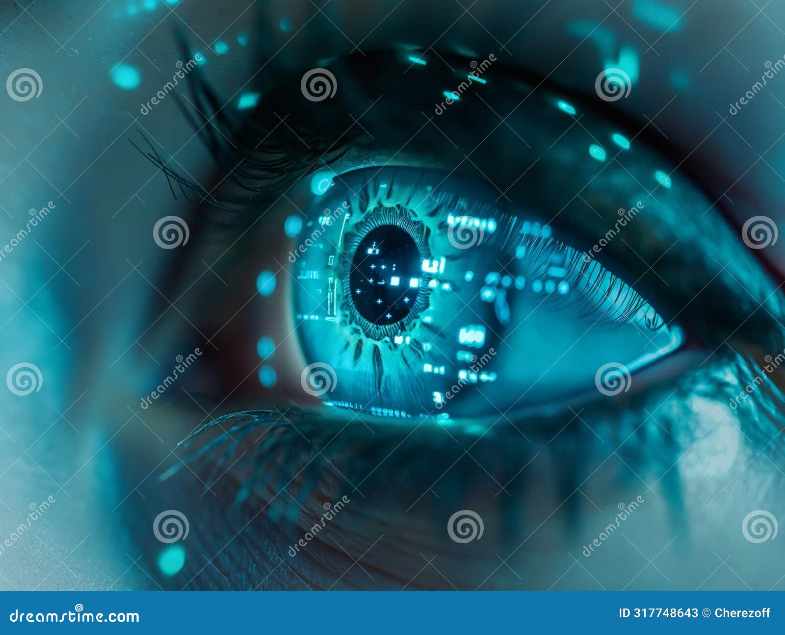 Future Vision Concept with Digital Eye Interface Stock Image - Image of ...
