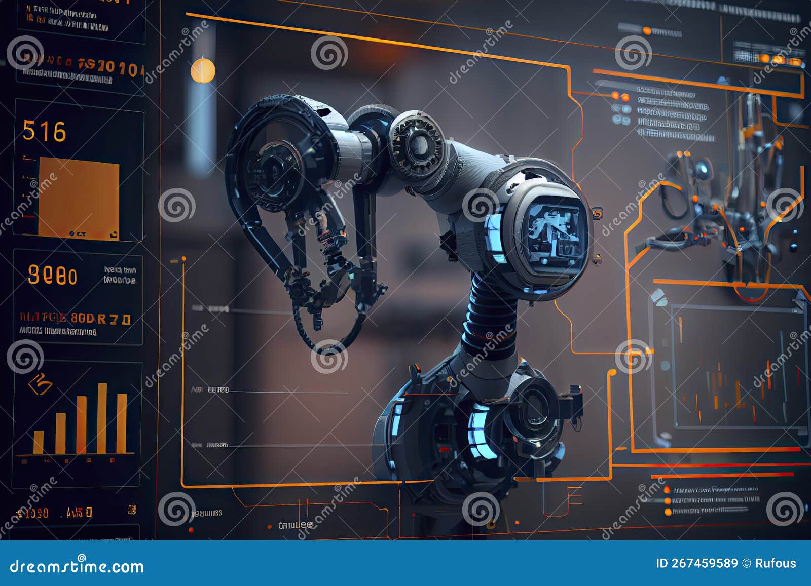 Future Vr Technology for Mechanized Industry Robot Arm Control Stock ...