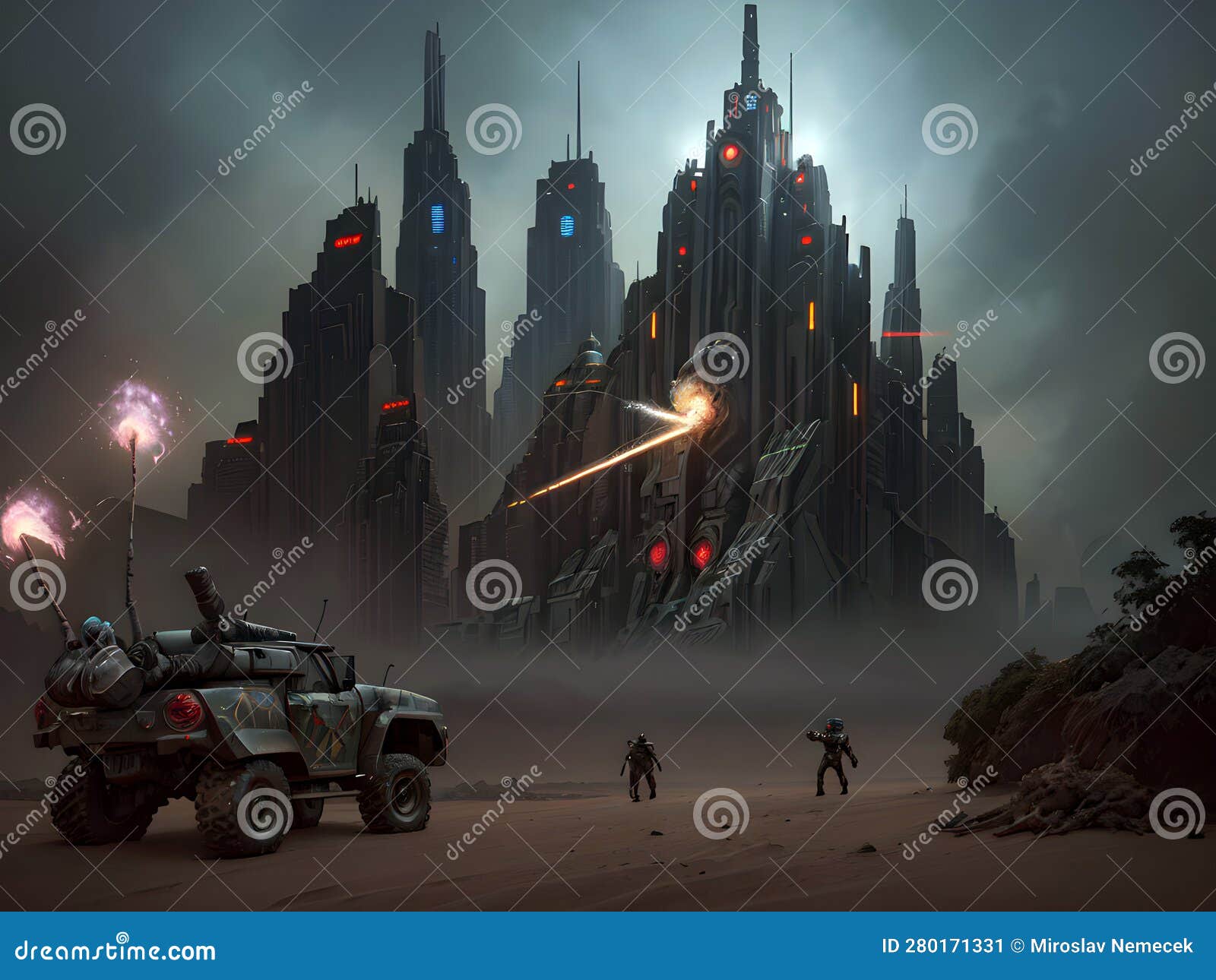Future War, Generative AI Illustration Stock Illustration ...