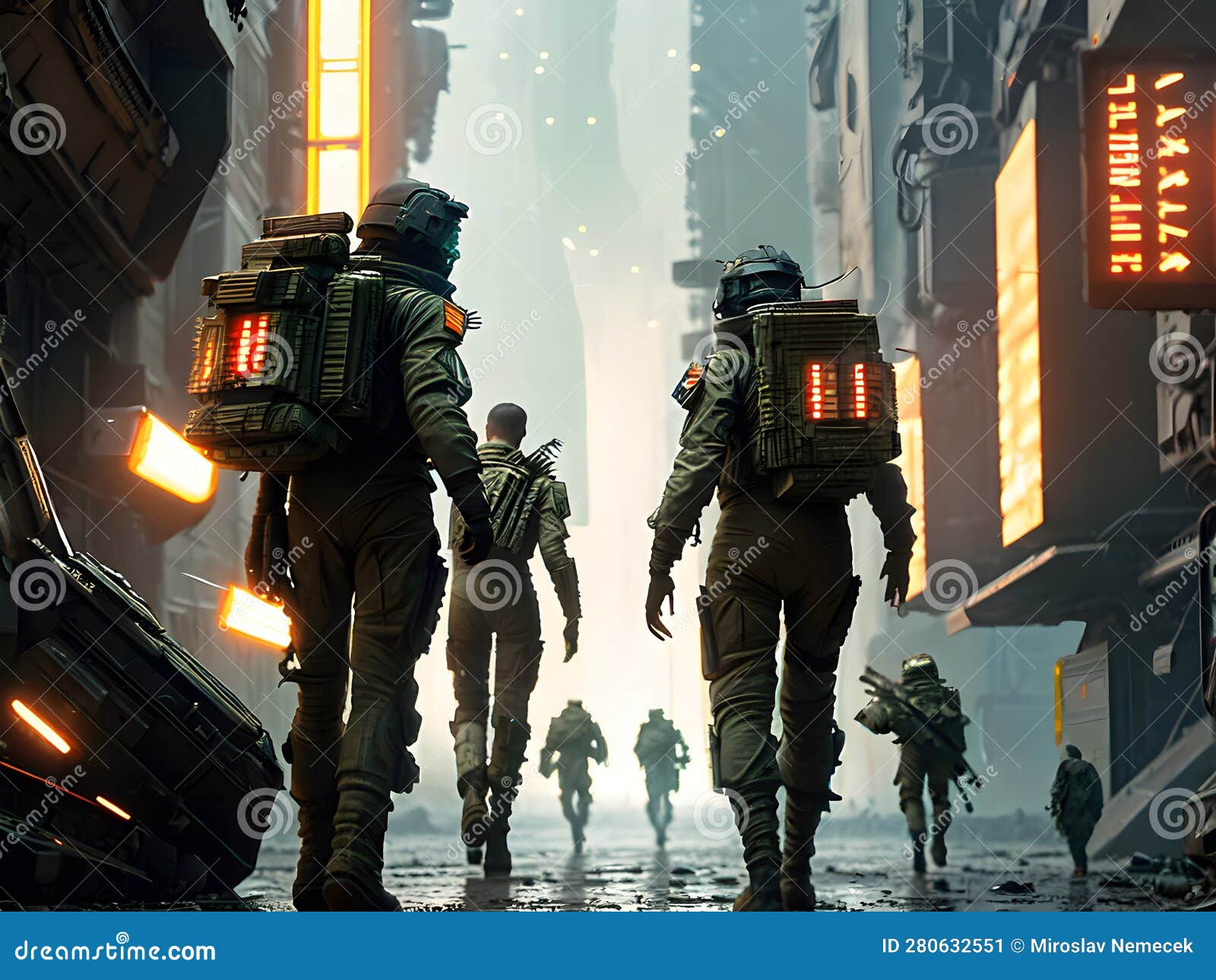 Future War, Generative AI Illustration Stock Illustration ...