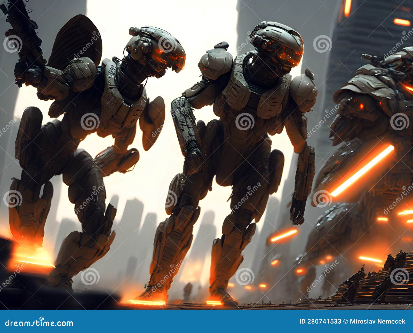 Future War, Generative AI Illustration Stock Illustration ...