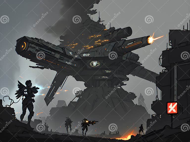 Future War, Generative AI Illustration Stock Illustration ...
