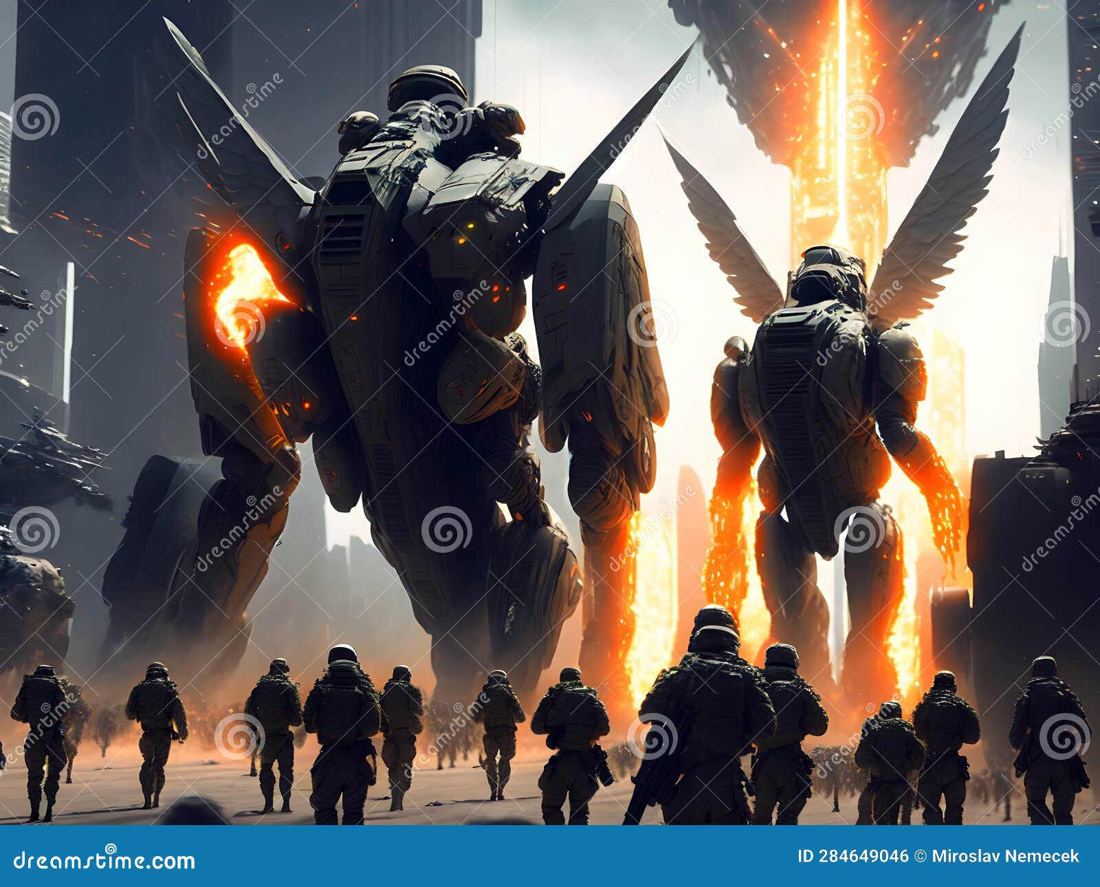Future War, Generative AI Illustration Stock Illustration ...