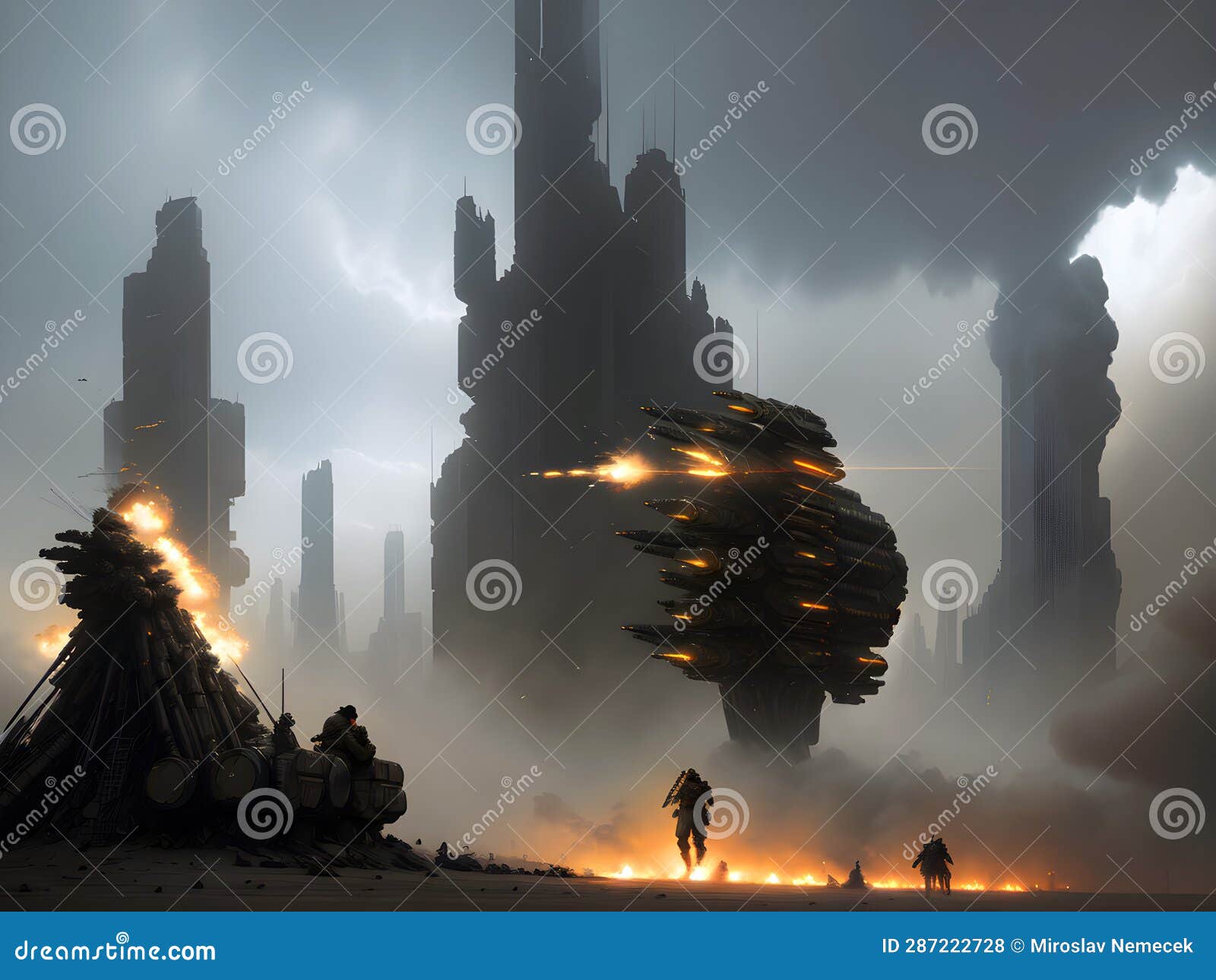 Future War, Generative AI Illustration Stock Photo - Image of ...