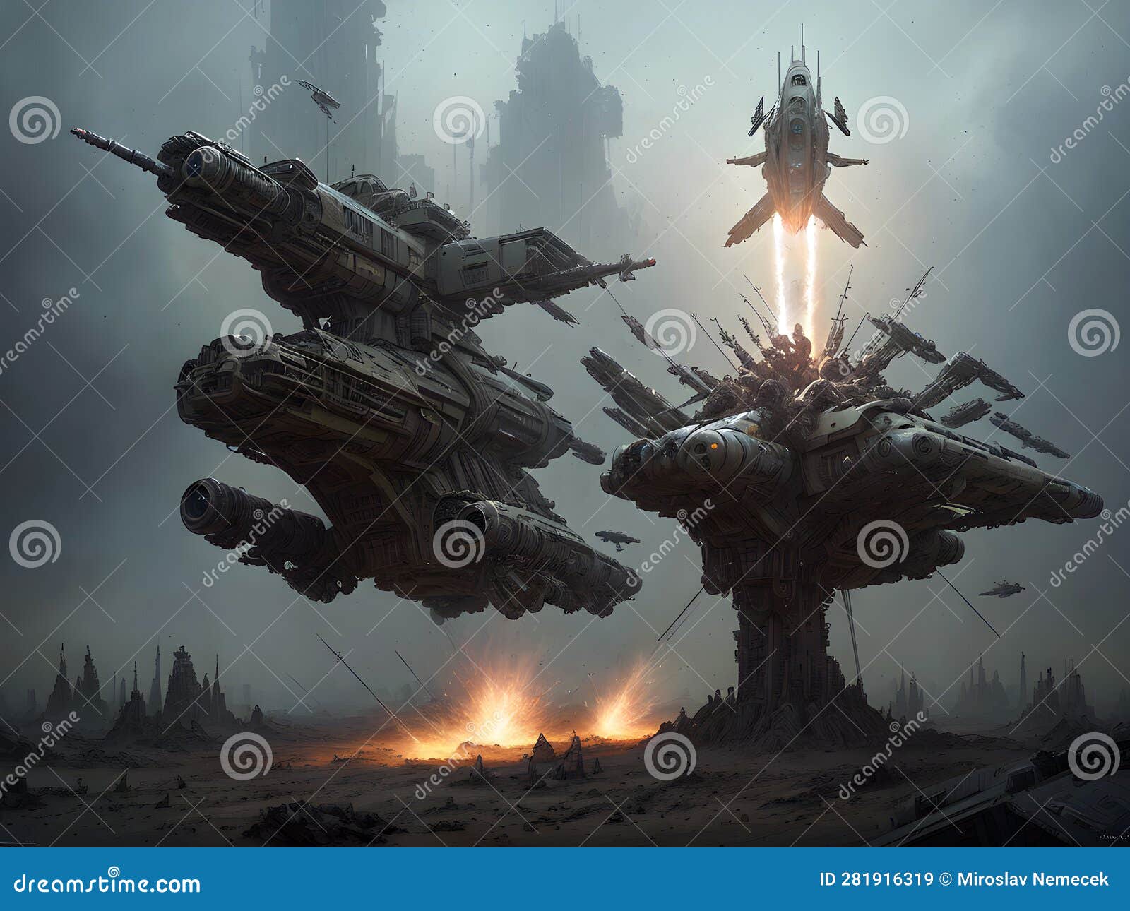 Future War, Generative AI Illustration Stock Illustration ...