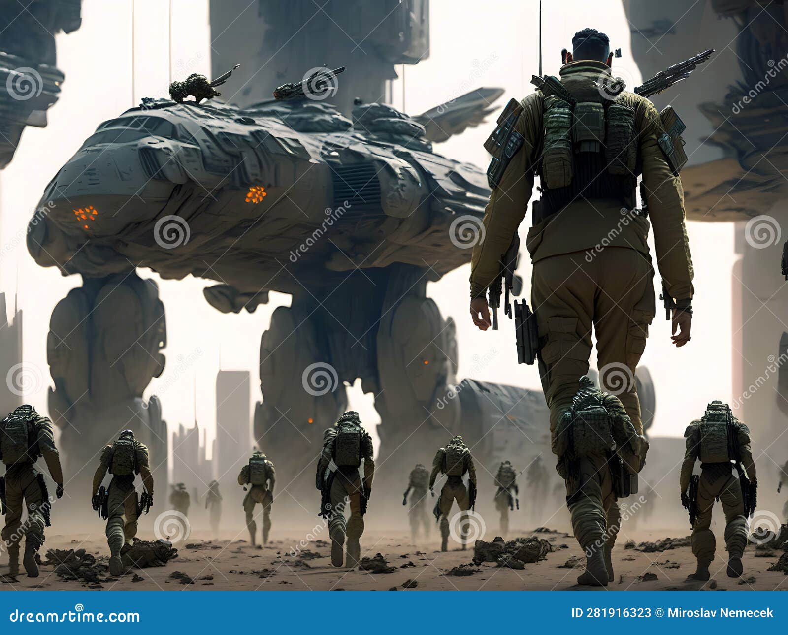 Future War, Generative AI Illustration Stock Illustration ...