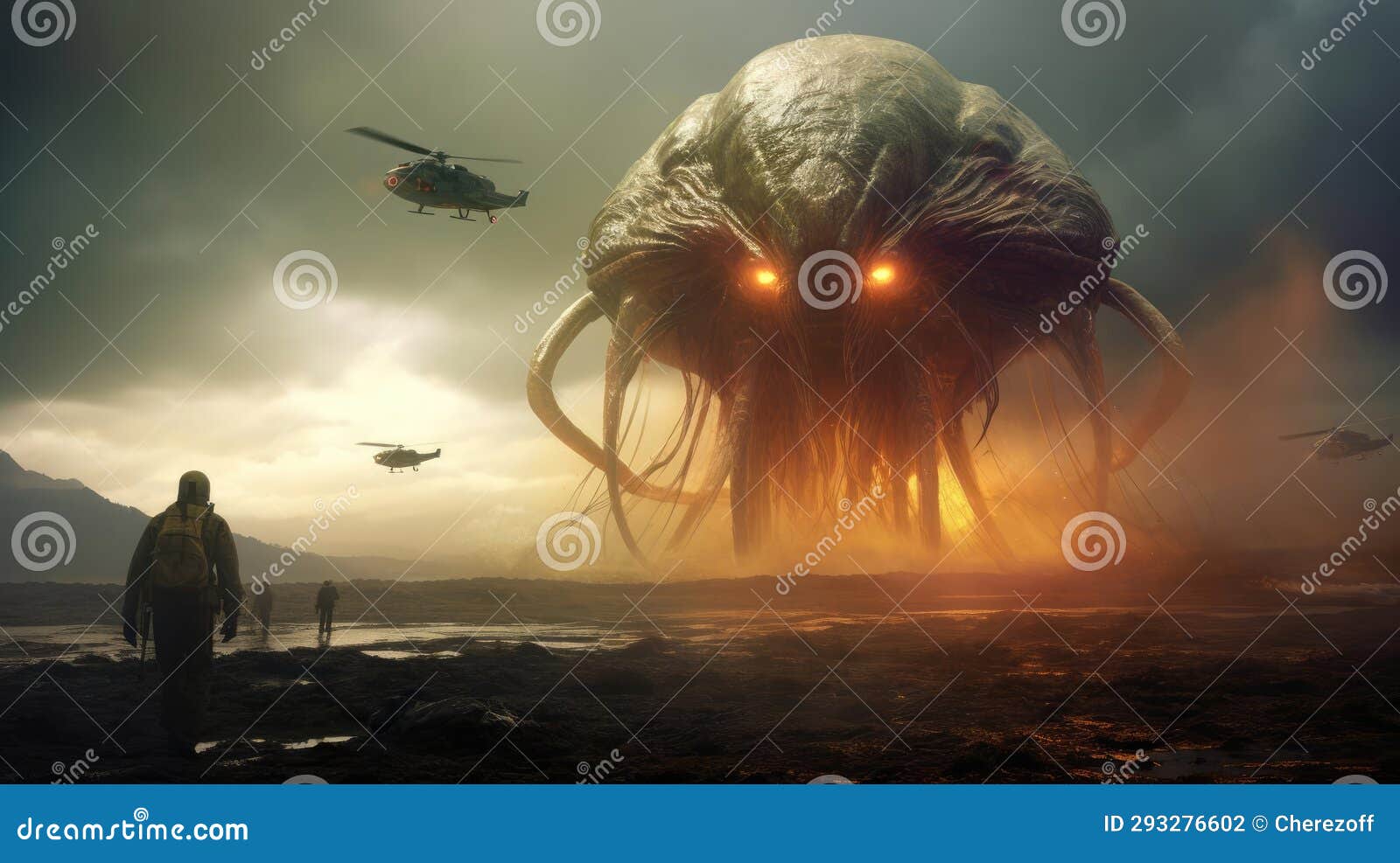 War between Humans and Aliens Stock Illustration - Illustration of ...