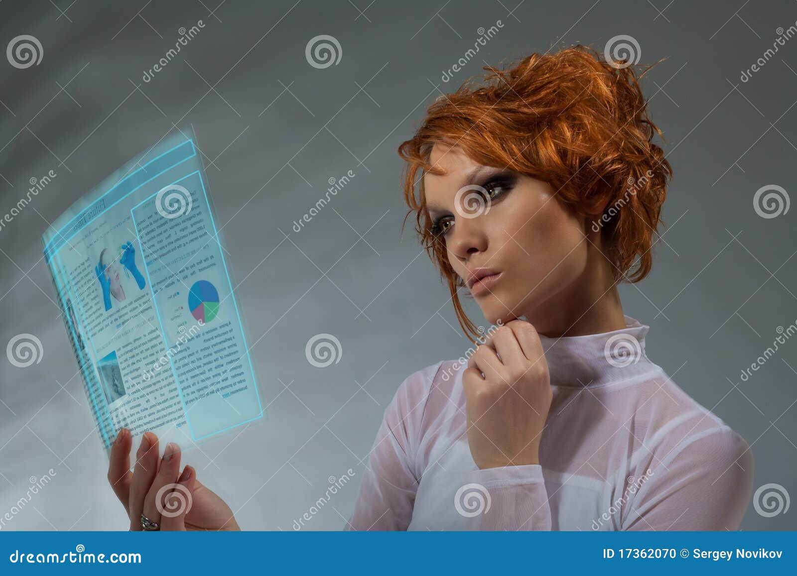 Future of it woman concept stock photo. Image of monitor - 17362070