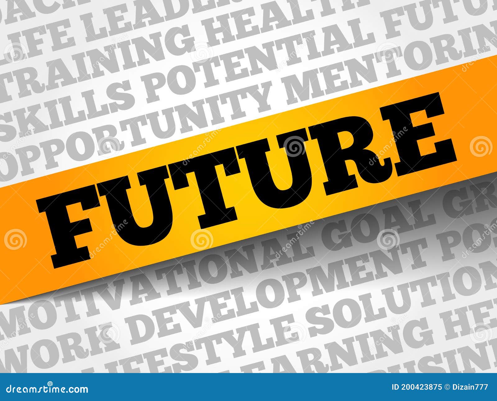 Future word cloud collage stock illustration. Illustration of graphics ...