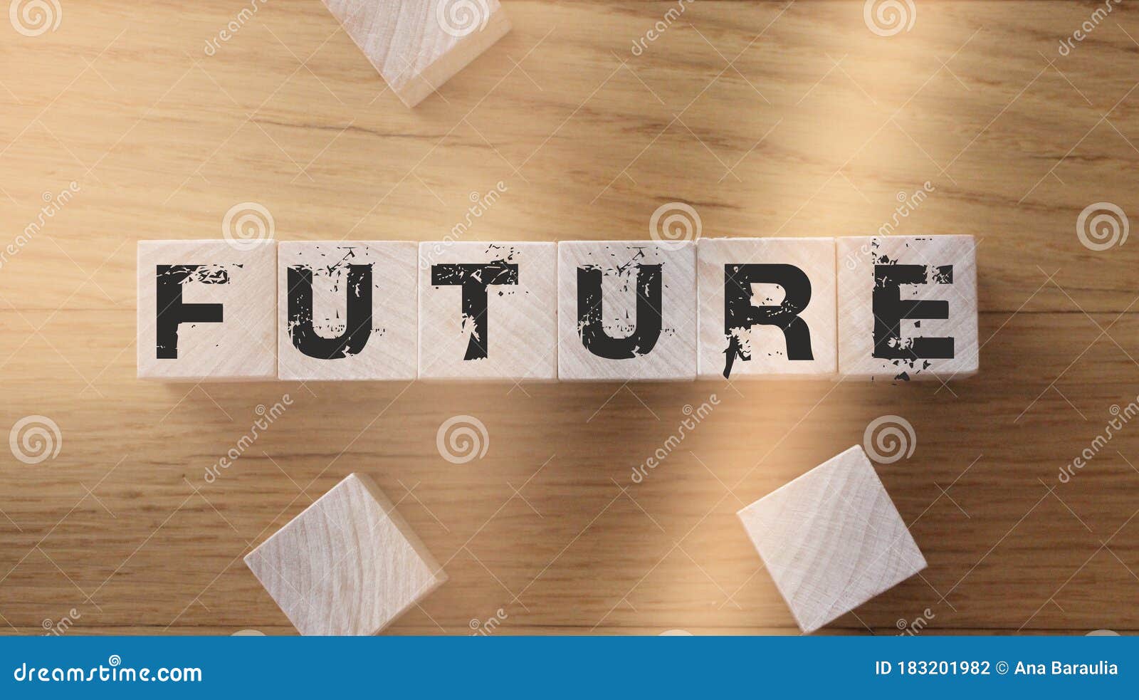 Future Word On Block Concept. Future Word Made With Wooden Blocks On ...