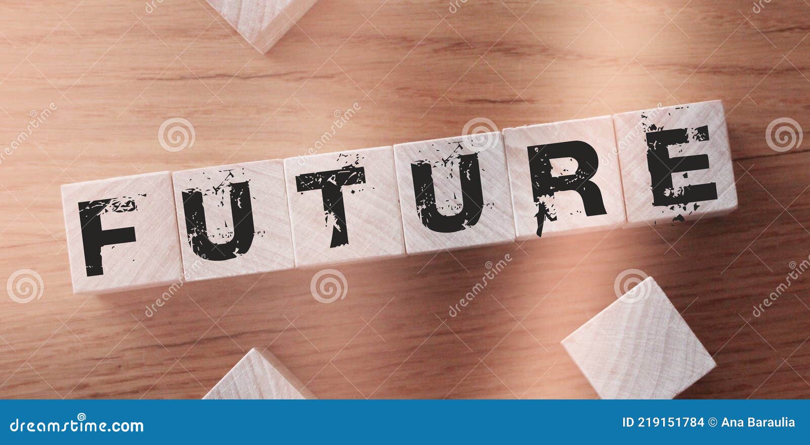 Future Word On Block Concept. Future Word Made With Wooden Blocks On ...