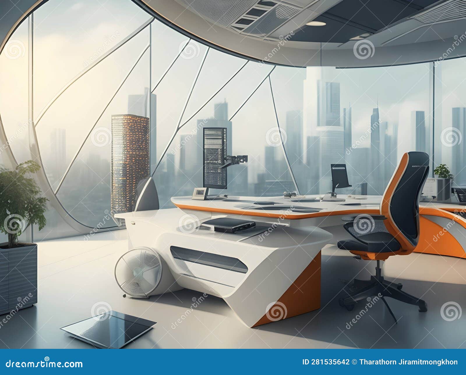 Next-Gen Workspaces Redefining The Future Of Office Environments. Stock ...