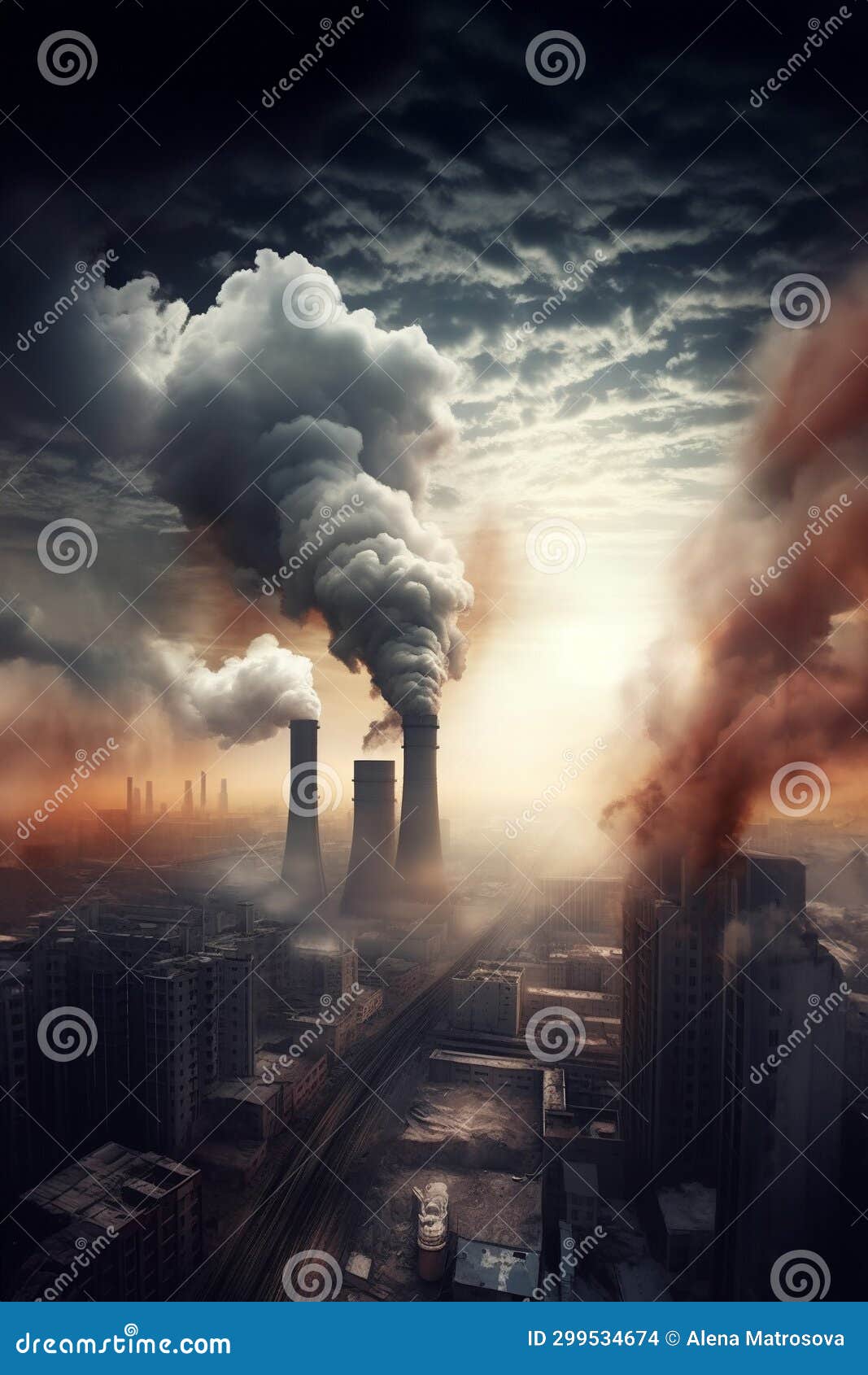 Future World with Air Pollution, Ecological Problems and Climate ...