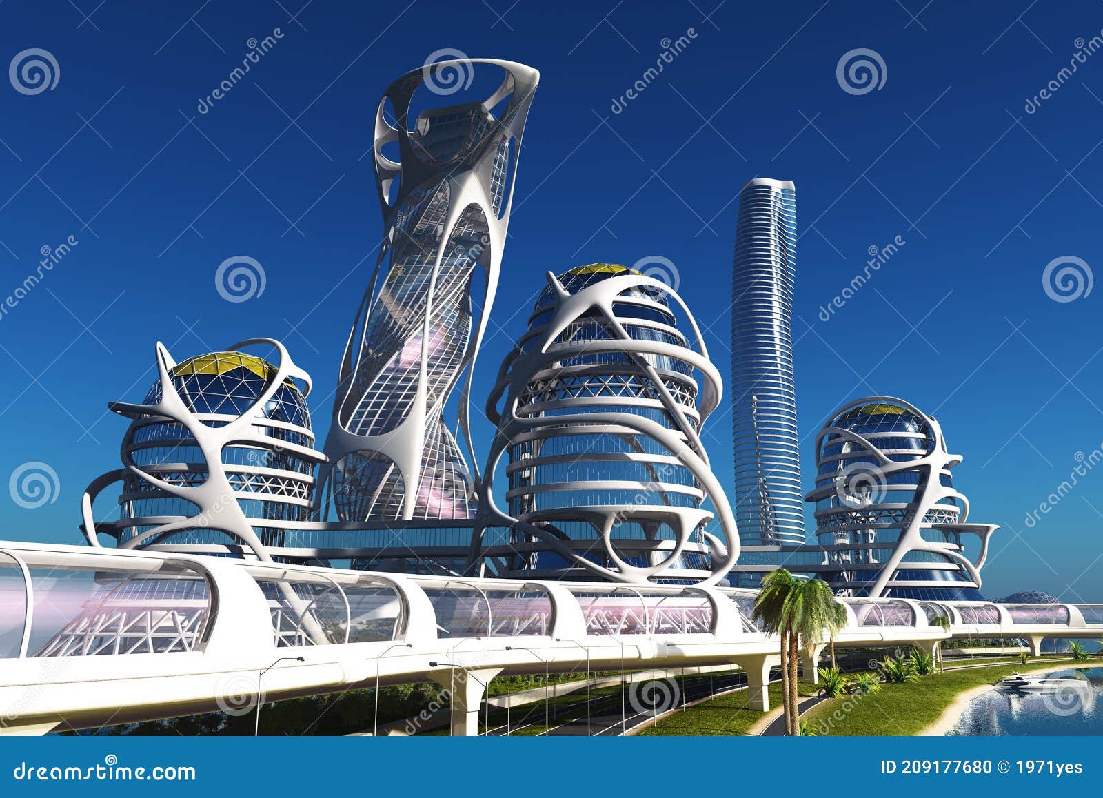 FutureBeautiful City of Fantasy Stock Illustration - Illustration of ...